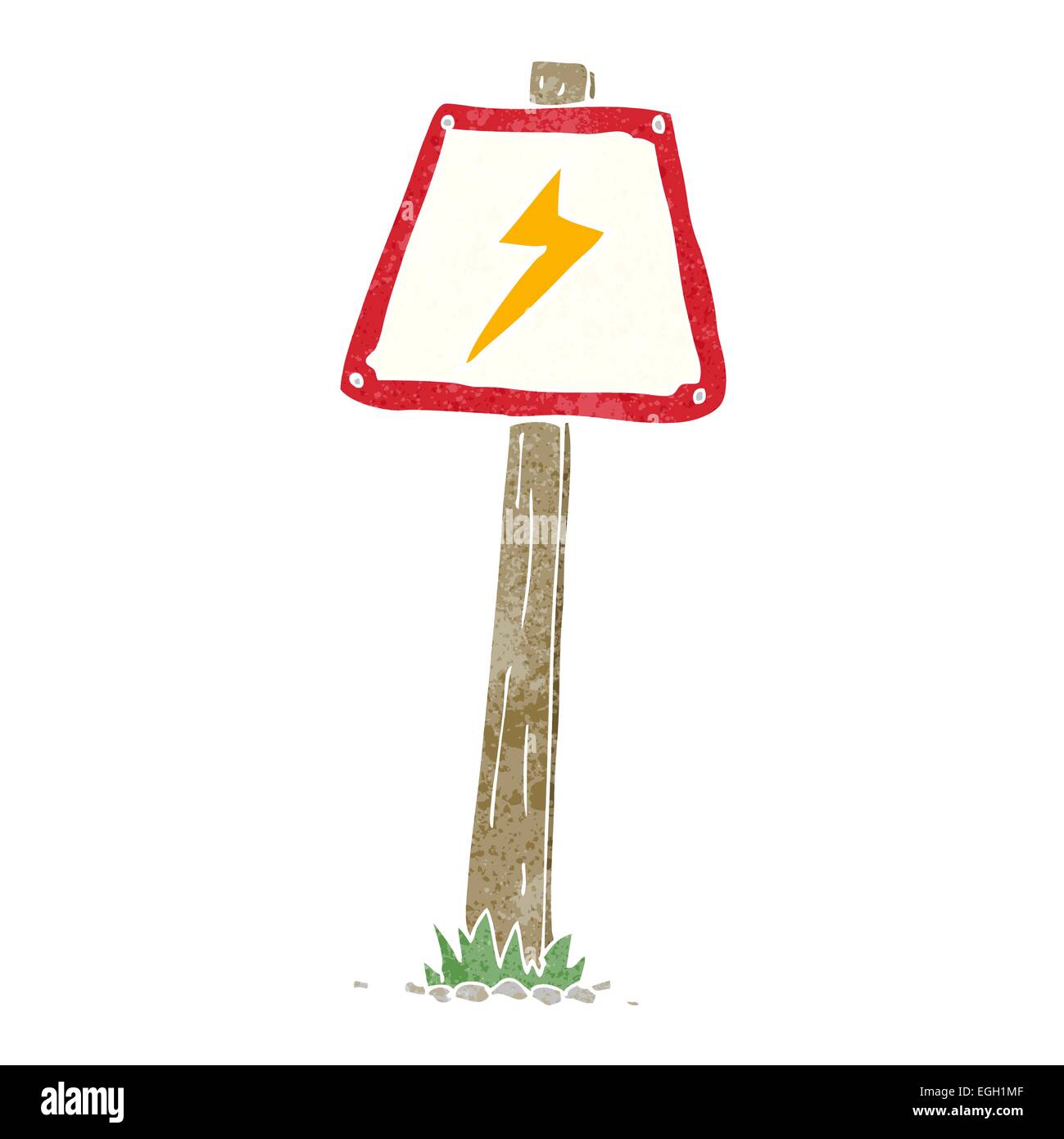 cartoon electrical warning sign Stock Vector Image & Art - Alamy