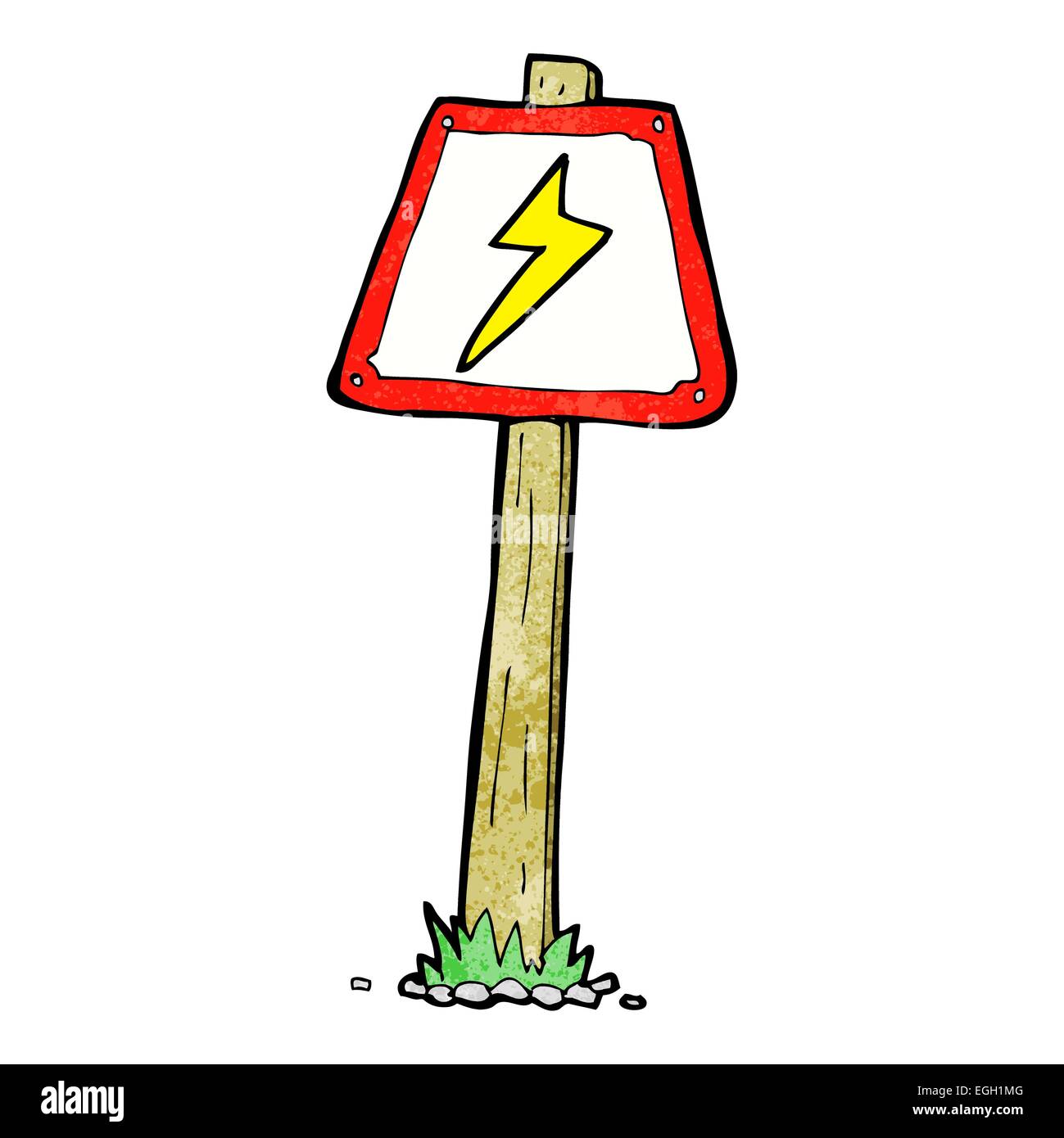 cartoon electrical warning sign Stock Vector Image & Art - Alamy