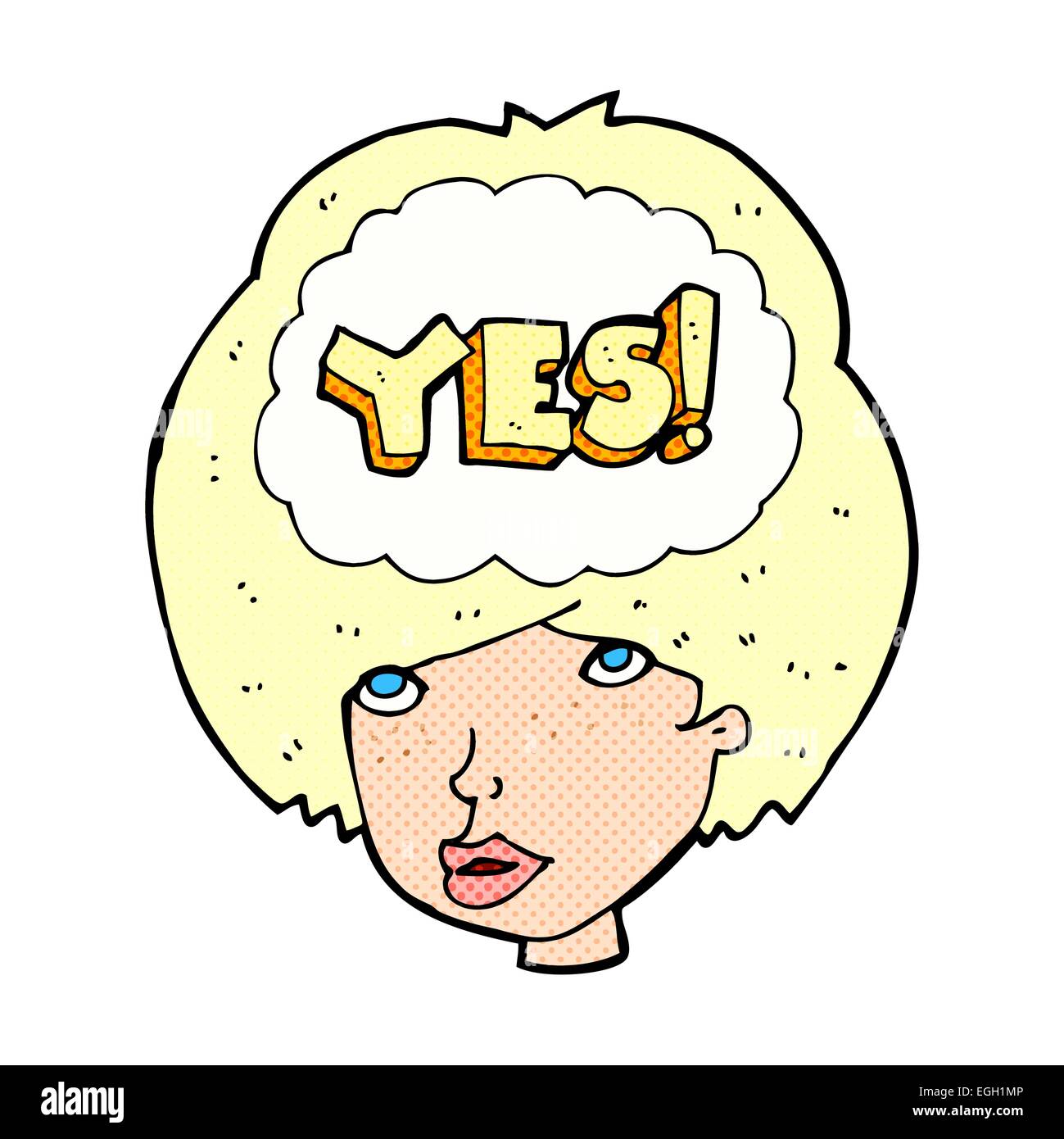 Cartoon woman thinking yes hi-res stock photography and images - Alamy