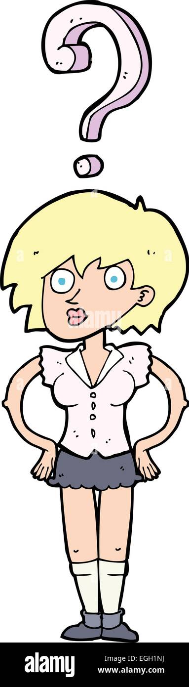 cartoon confused woman Stock Vector Image & Art - Alamy