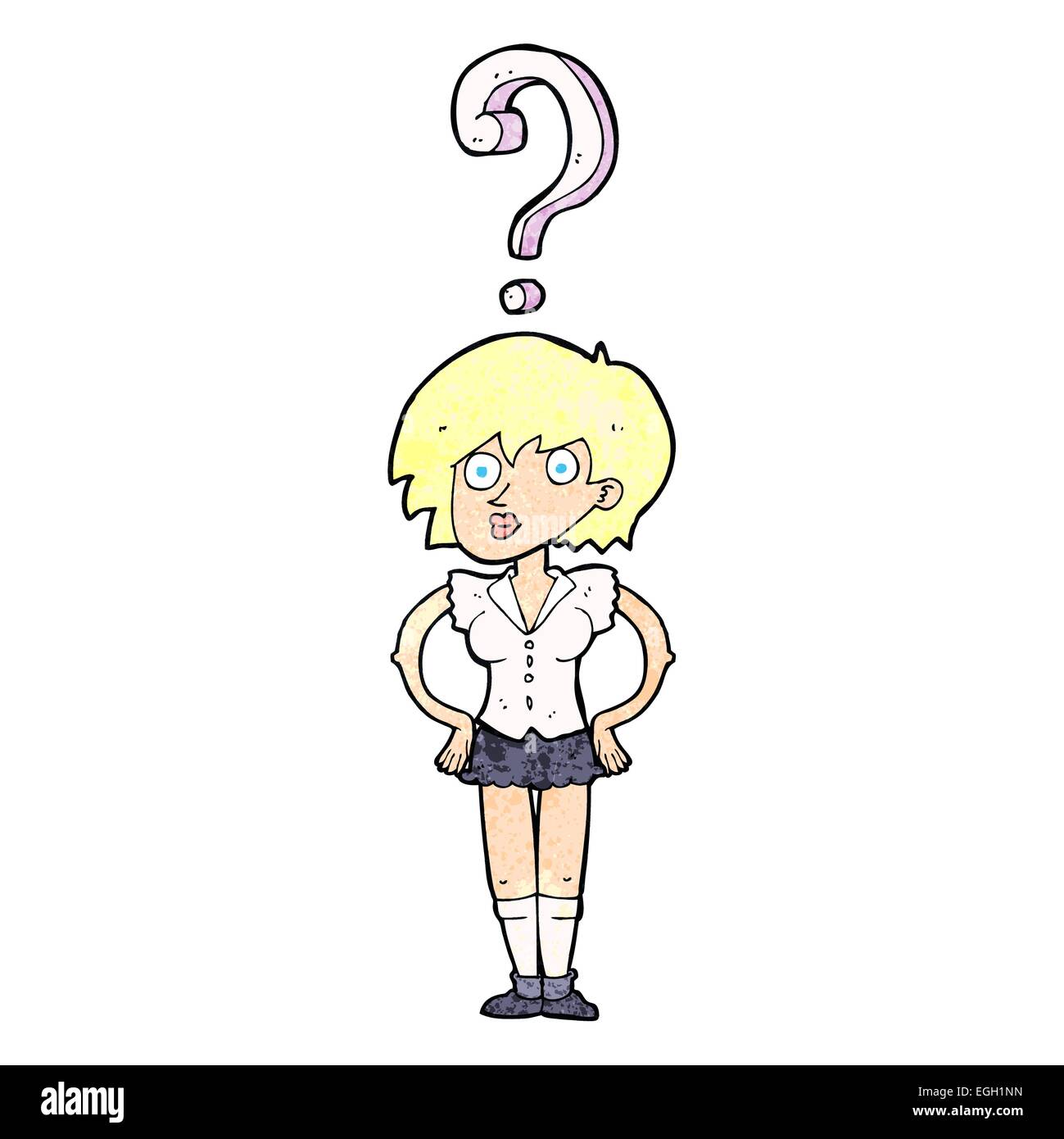 cartoon confused woman Stock Vector Image & Art - Alamy