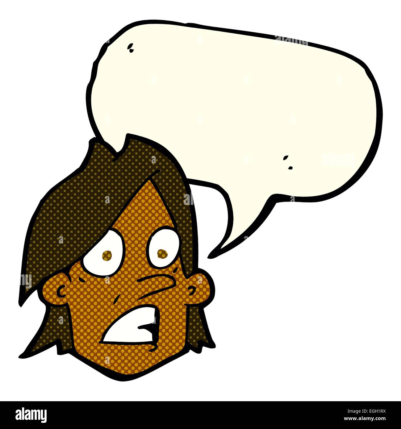 cartoon frightened face with speech bubble Stock Vector Image & Art - Alamy