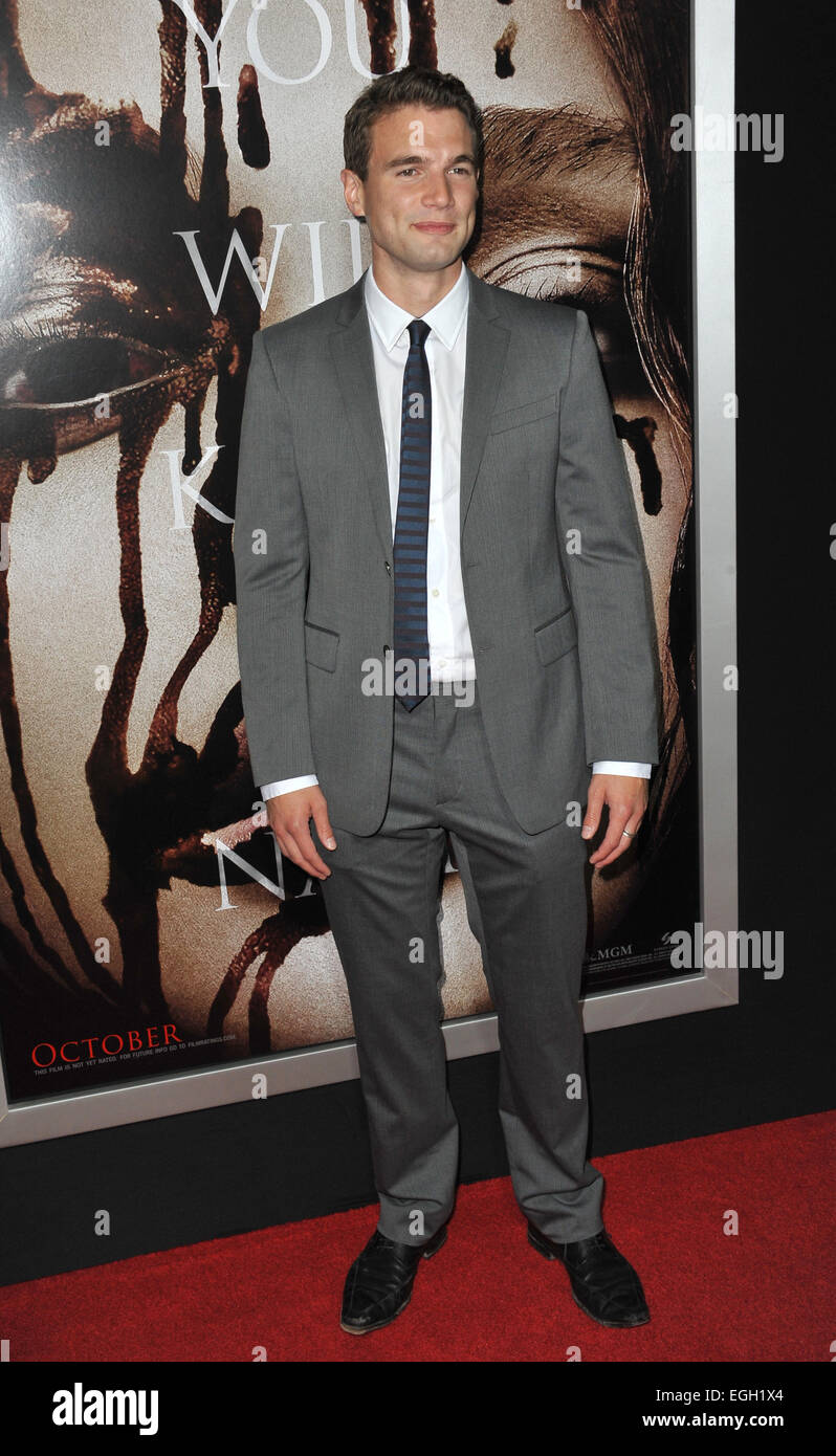 LOS ANGELES, CA - OCTOBER 7, 2013: Alex Russell at the world premiere ...