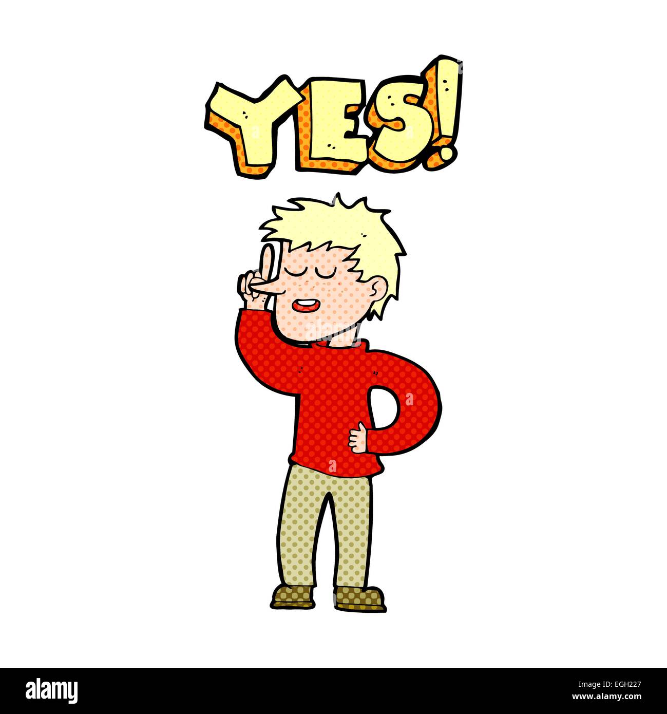 Cartoon man saying yes hi-res stock photography and images - Alamy