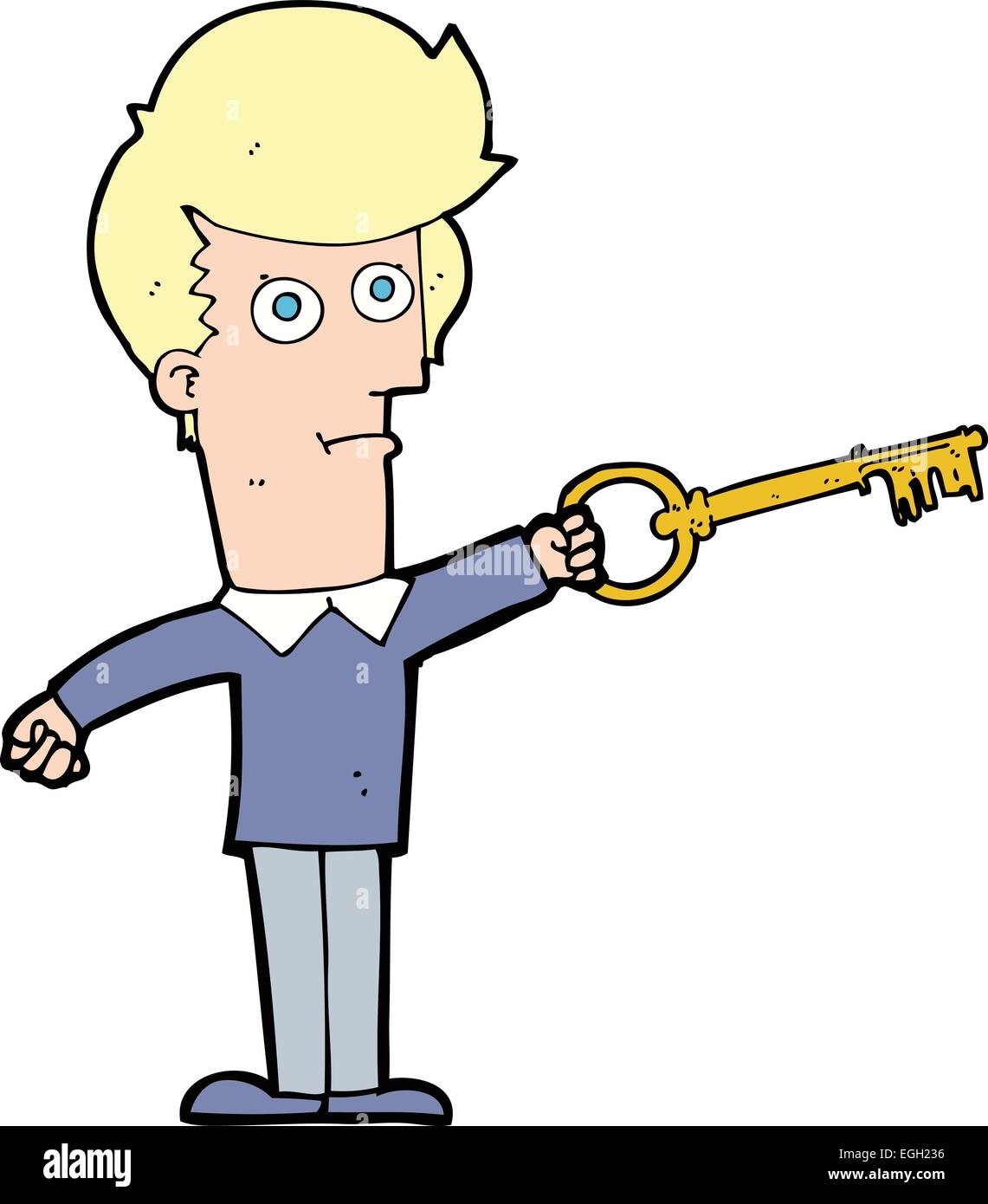 cartoon man with key Stock Vector Image & Art - Alamy