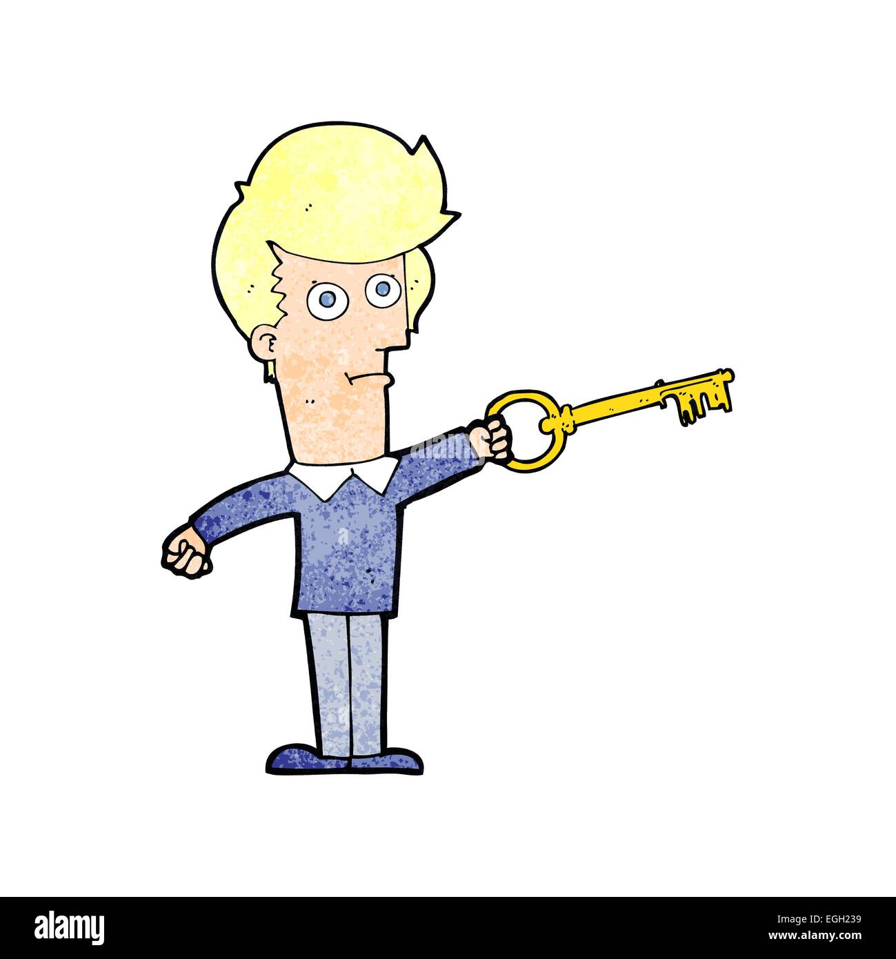 cartoon man with key Stock Vector Image & Art - Alamy