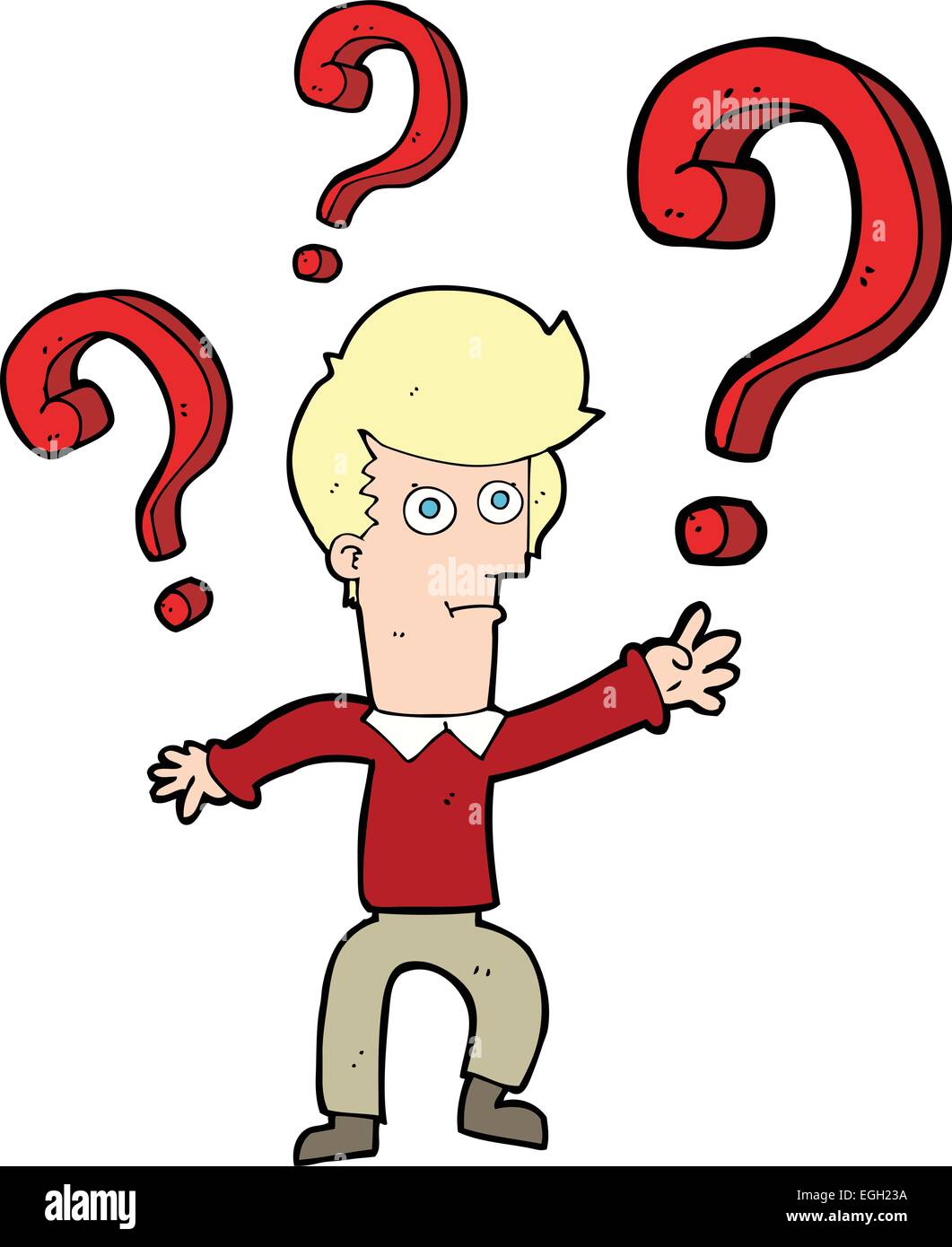 cartoon man with many questions Stock Vector Image & Art - Alamy