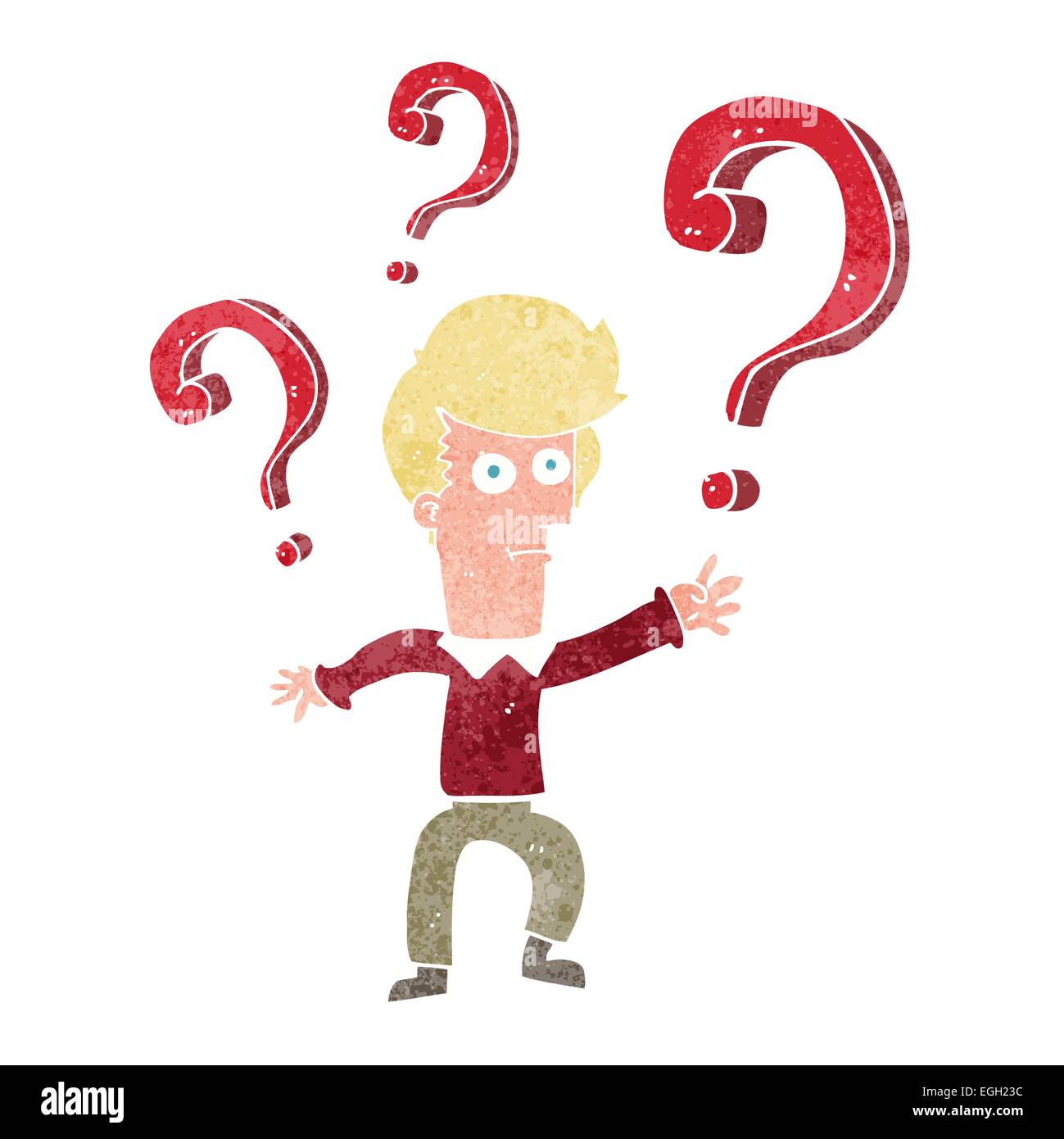 cartoon man with many questions Stock Vector Image & Art - Alamy