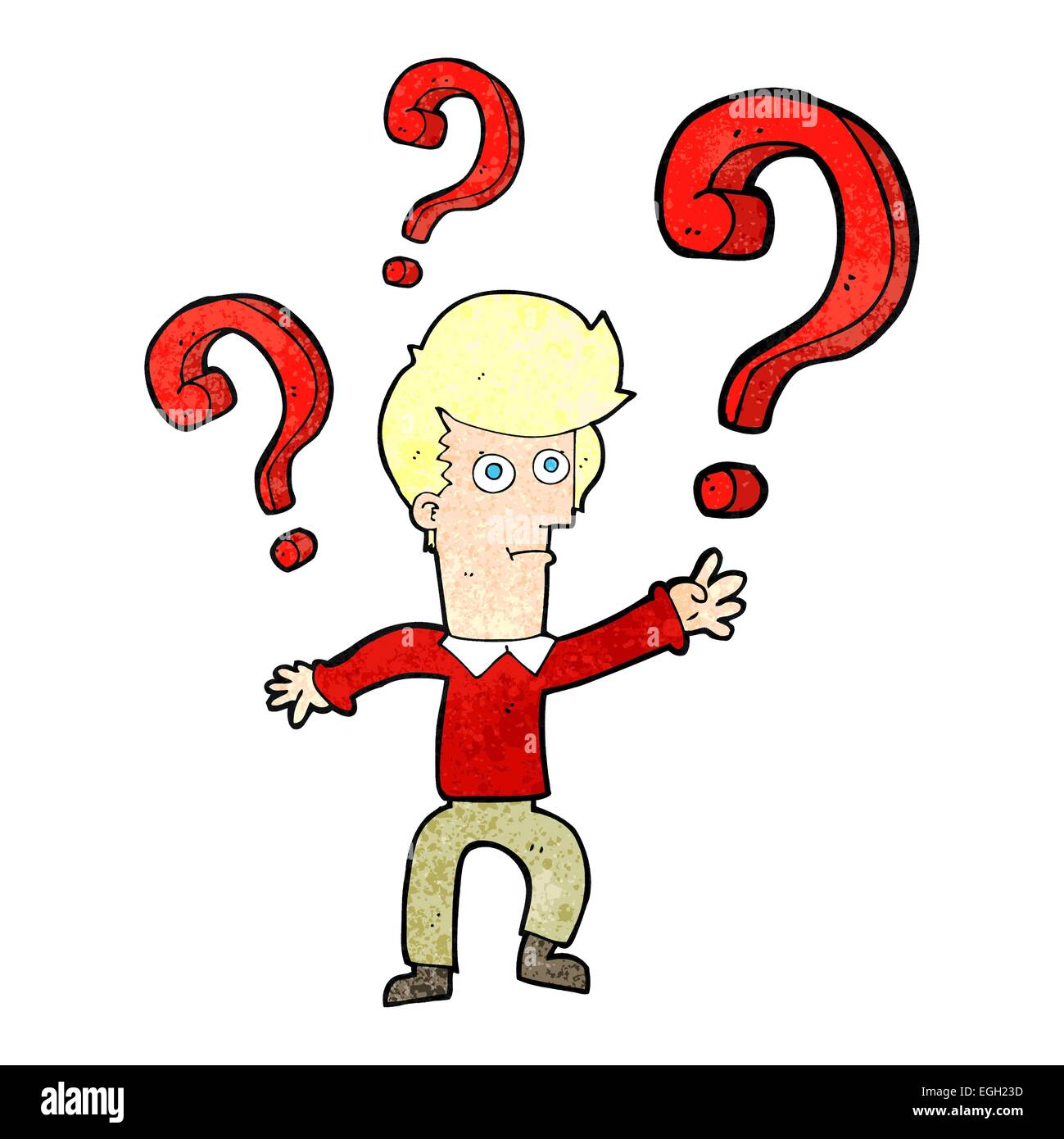 cartoon man with many questions Stock Vector Image & Art - Alamy