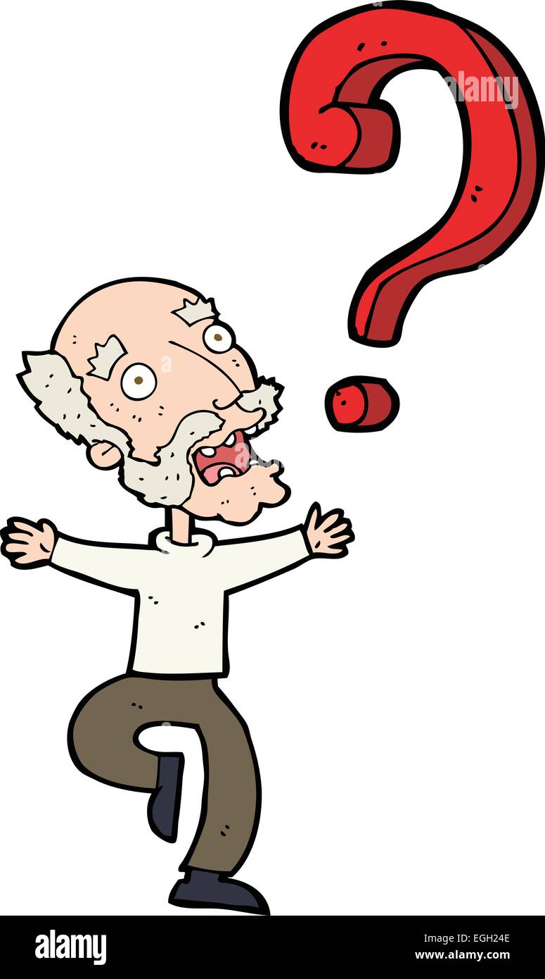 cartoon old man with question Stock Vector Image & Art - Alamy