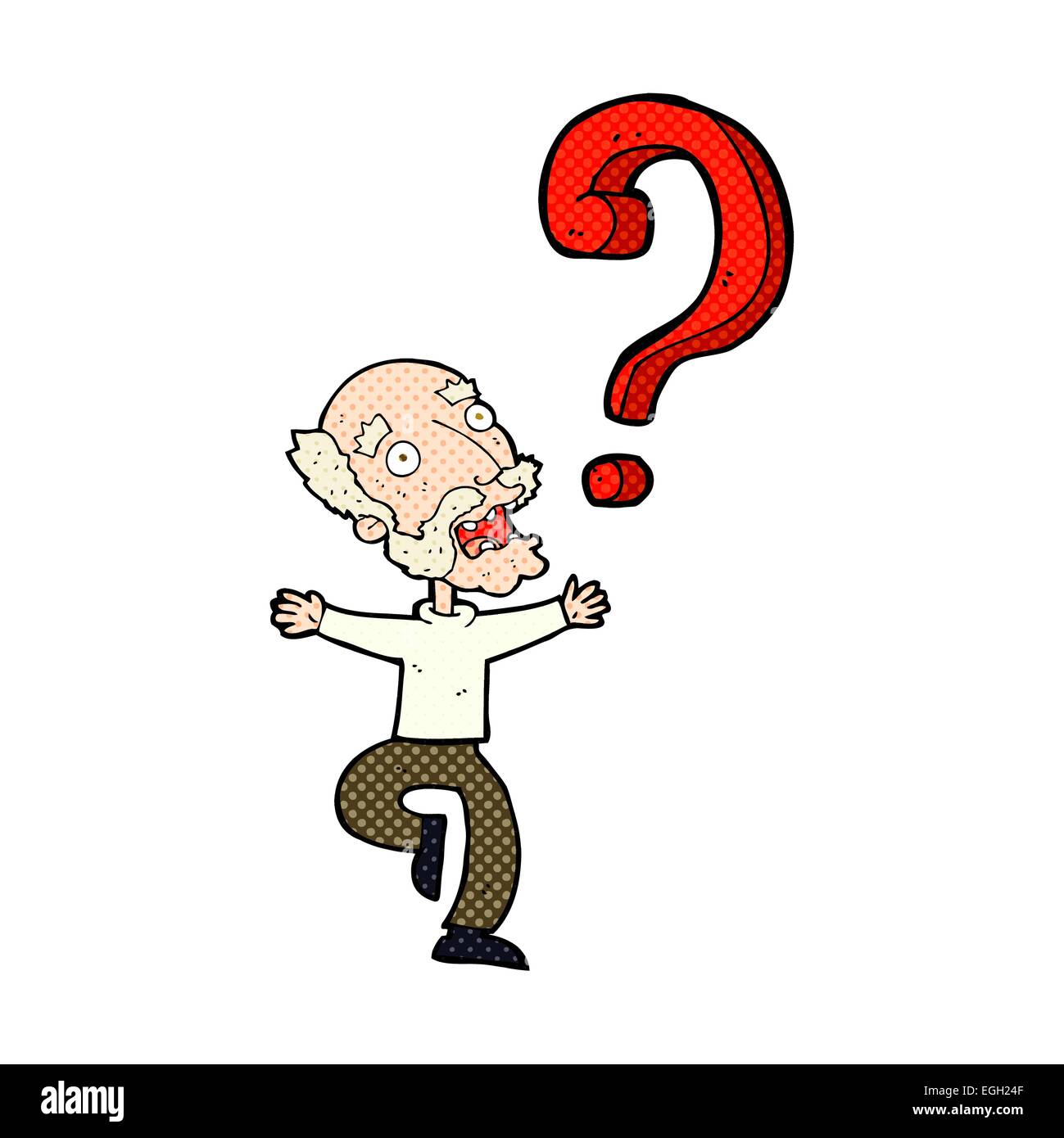 cartoon old man with question Stock Vector Image & Art - Alamy