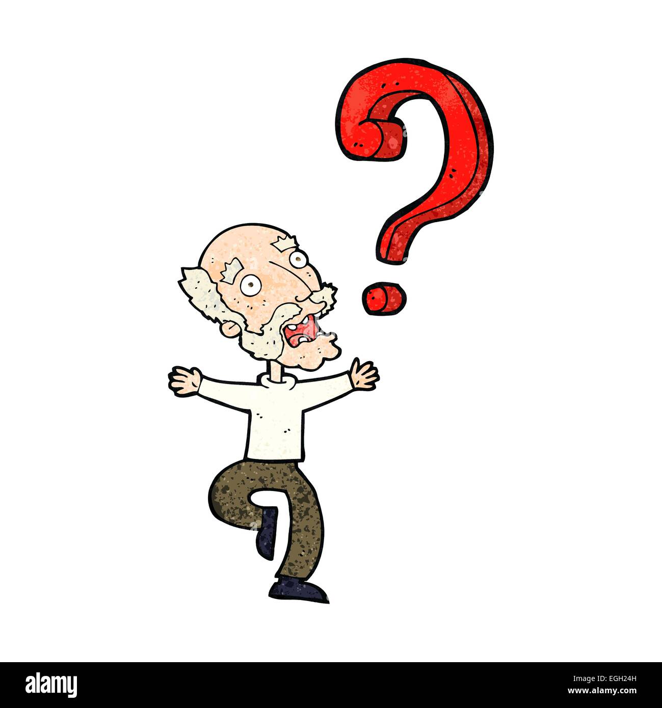 cartoon old man with question Stock Vector Image & Art - Alamy