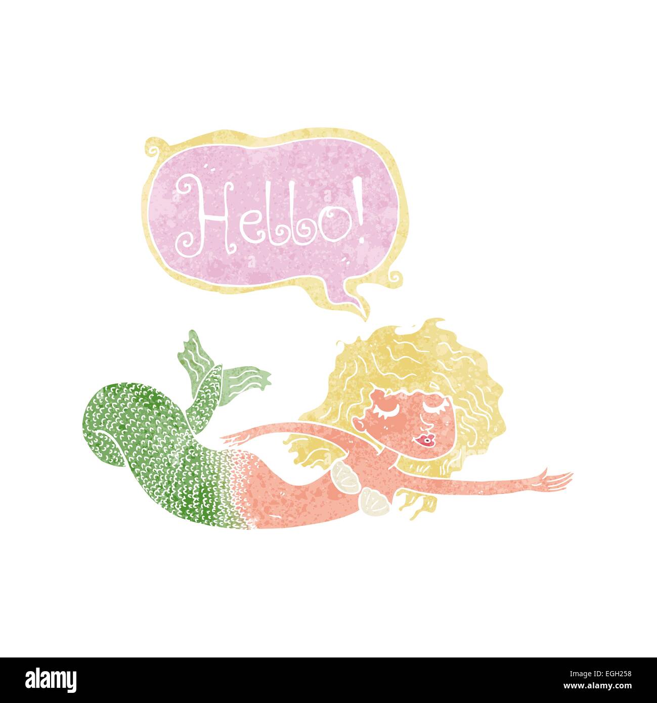 Cartoon mermaid saying hello Stock Vector Images - Alamy