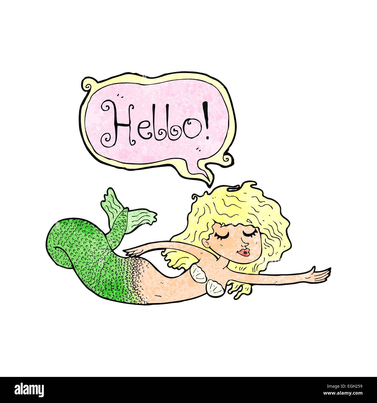 Cartoon mermaid saying hello Stock Vector Images - Alamy