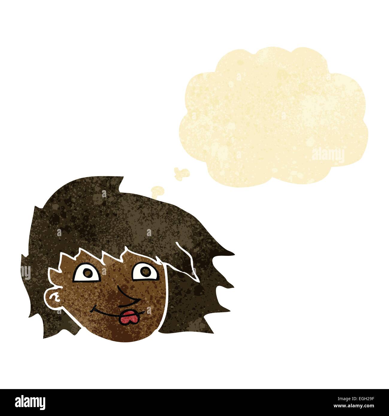 cartoon female face with thought bubble Stock Vector Image & Art - Alamy