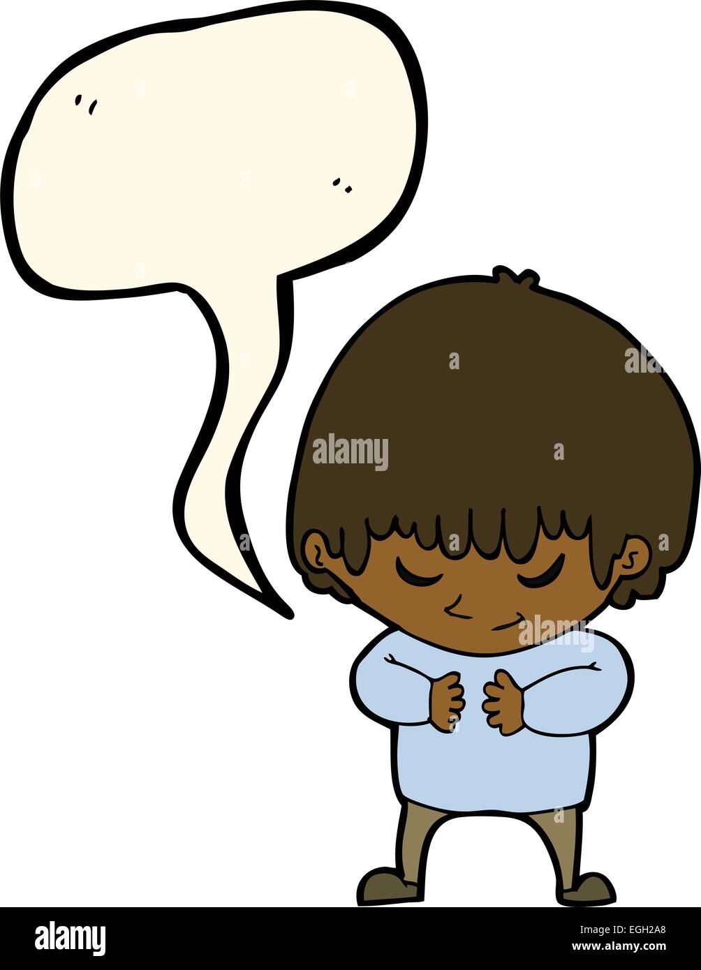 cartoon shy boy with speech bubble Stock Vector Image & Art - Alamy