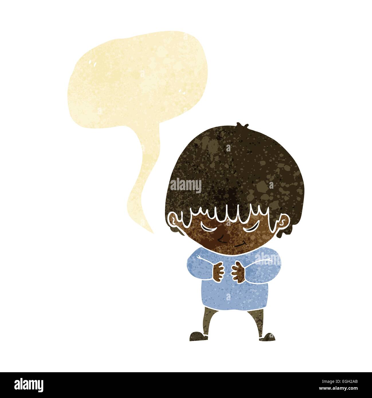 cartoon shy boy with speech bubble Stock Vector Image & Art - Alamy