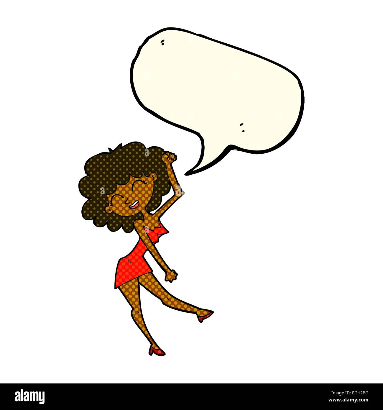 Cartoon dancing woman bubble Cut Out Stock Images & Pictures - Alamy
