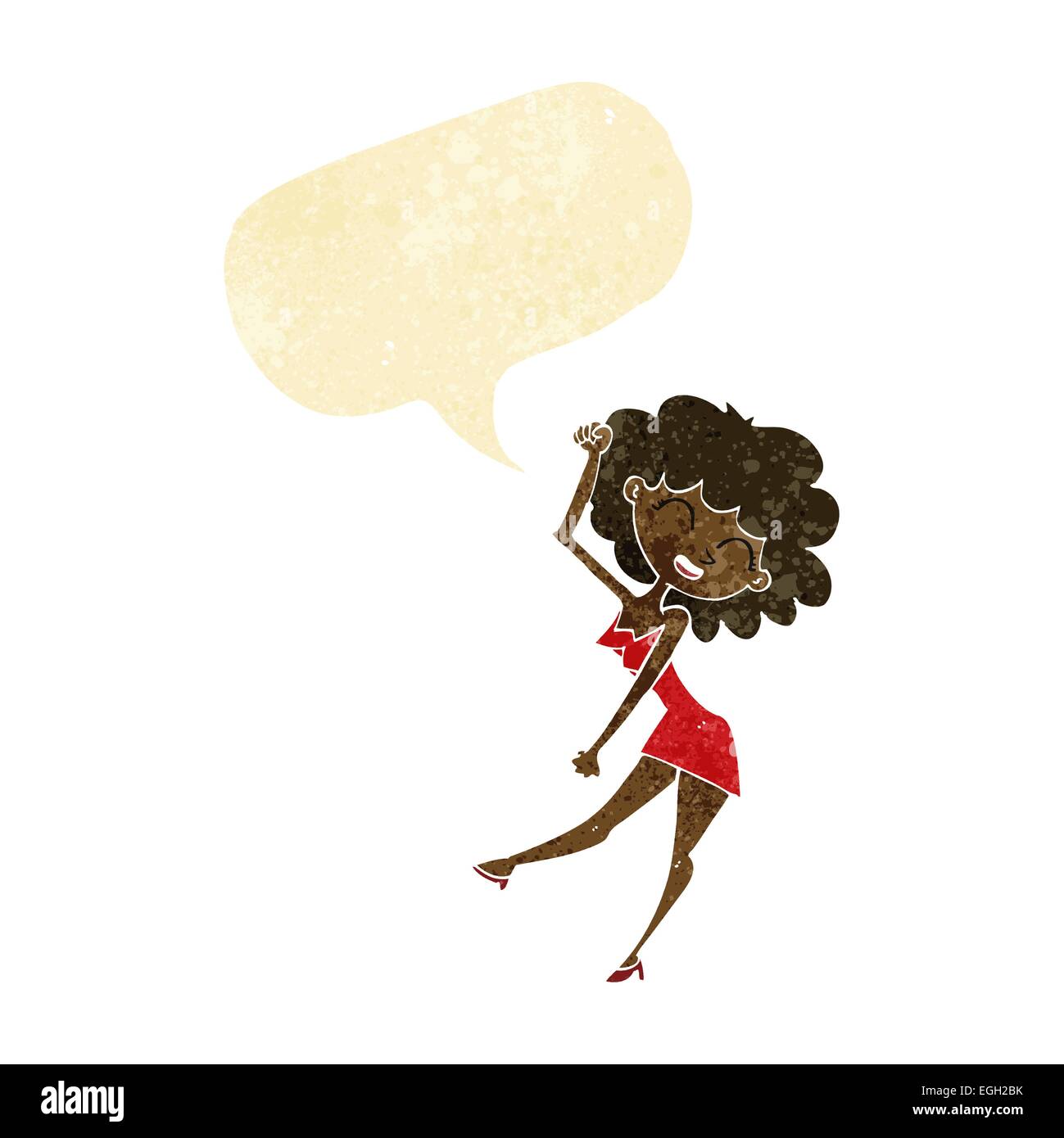 Cartoon dancing woman bubble Cut Out Stock Images & Pictures - Alamy