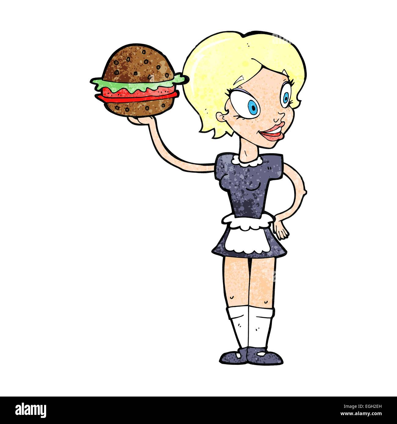 cartoon waitress serving burger Stock Vector Image & Art - Alamy