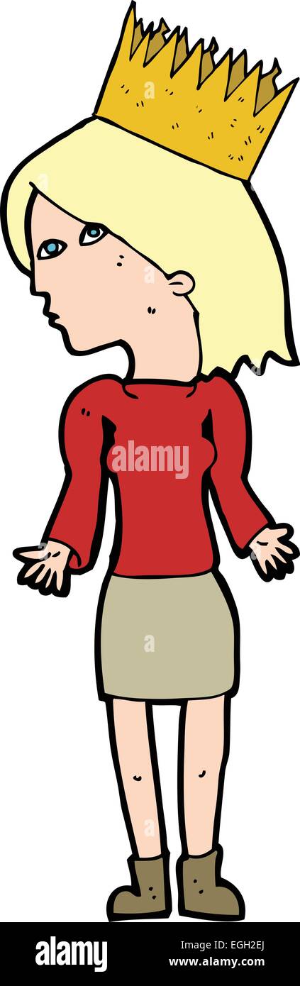 cartoon woman wearing crown Stock Vector Image & Art - Alamy