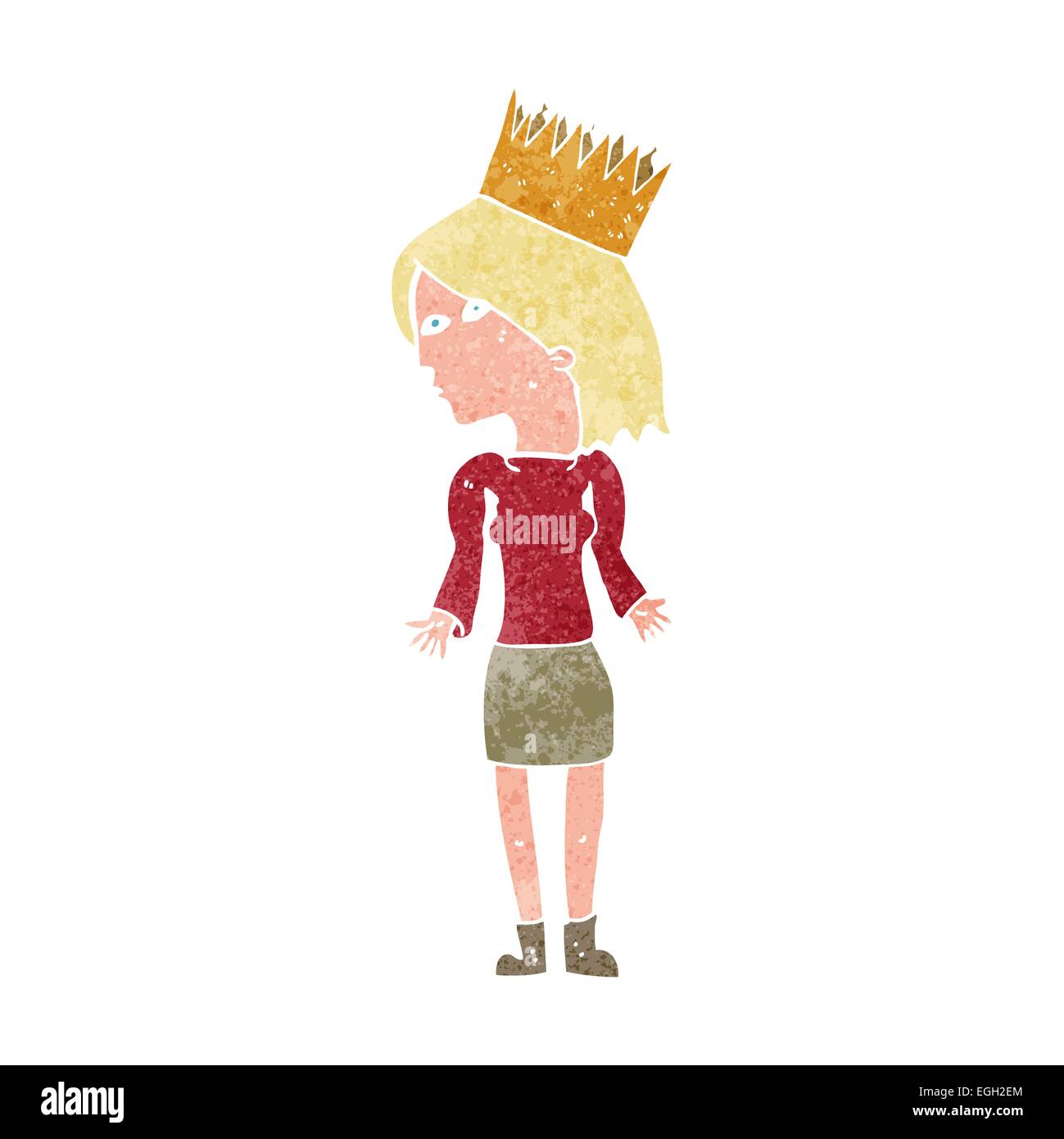 cartoon woman wearing crown Stock Vector Image & Art - Alamy