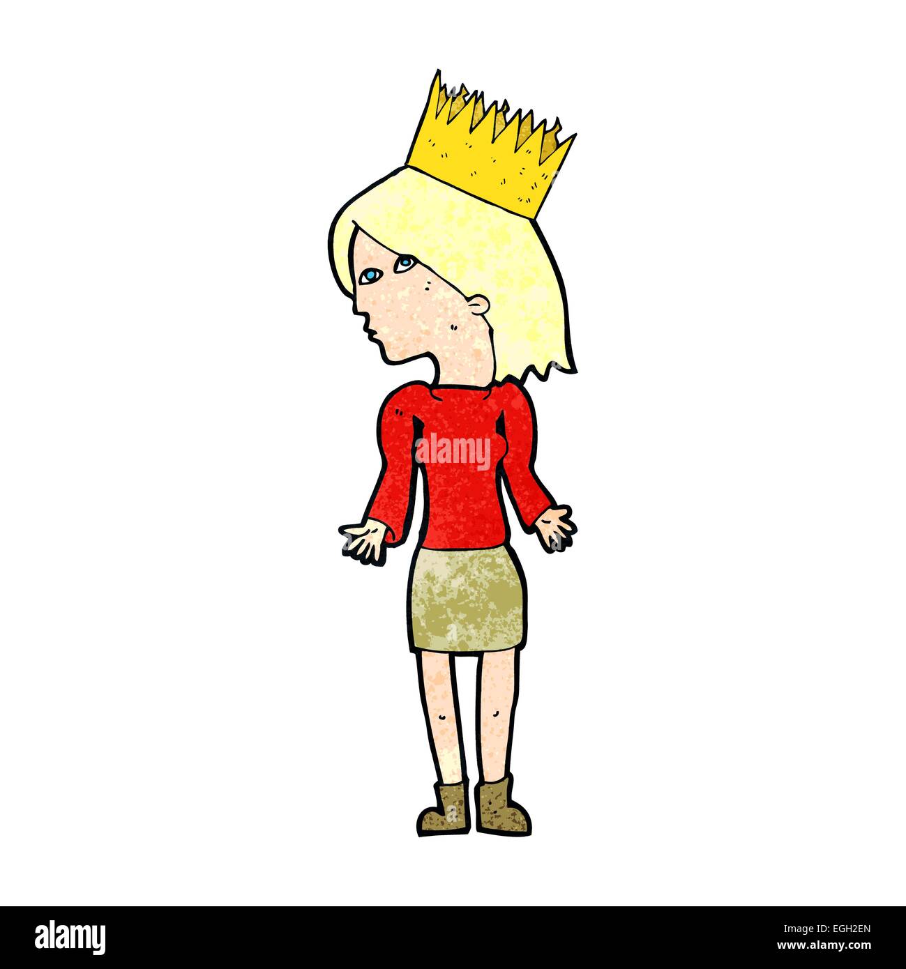 cartoon woman wearing crown Stock Vector Image & Art - Alamy