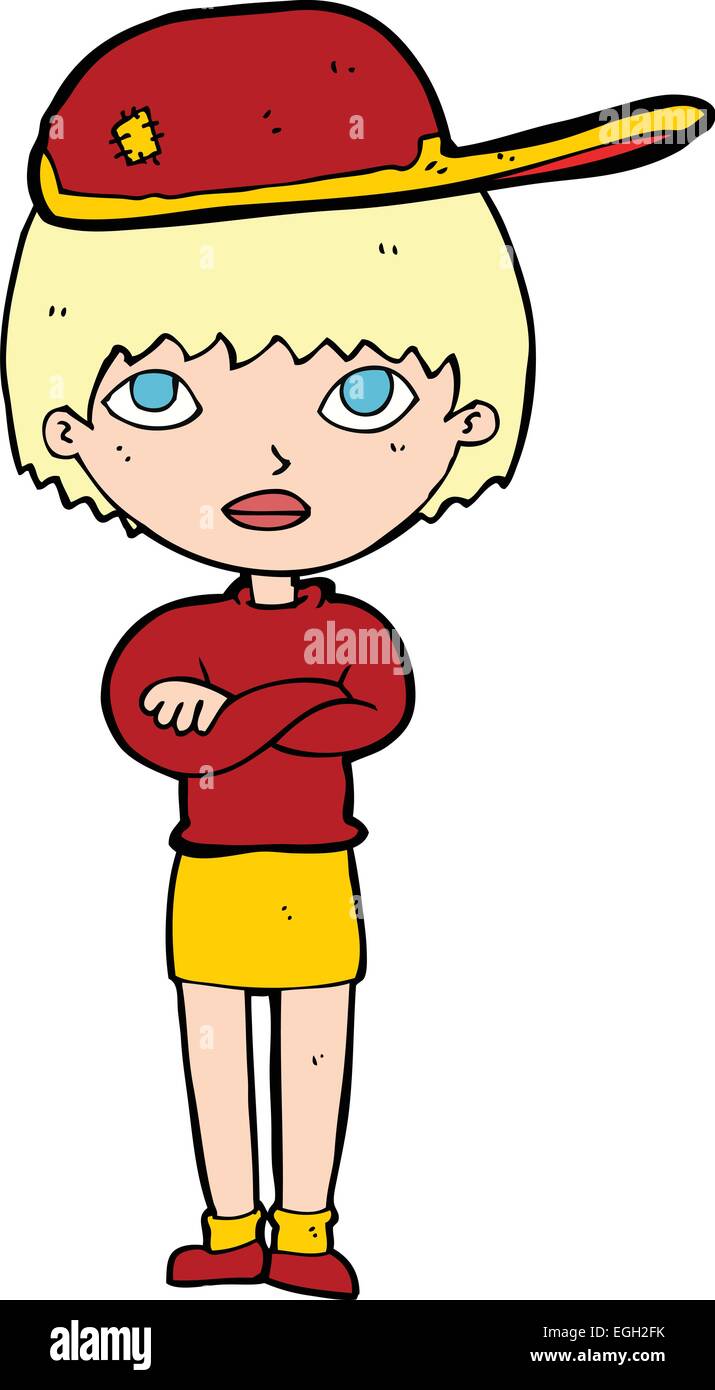 cartoon woman wearing cap Stock Vector Image & Art - Alamy