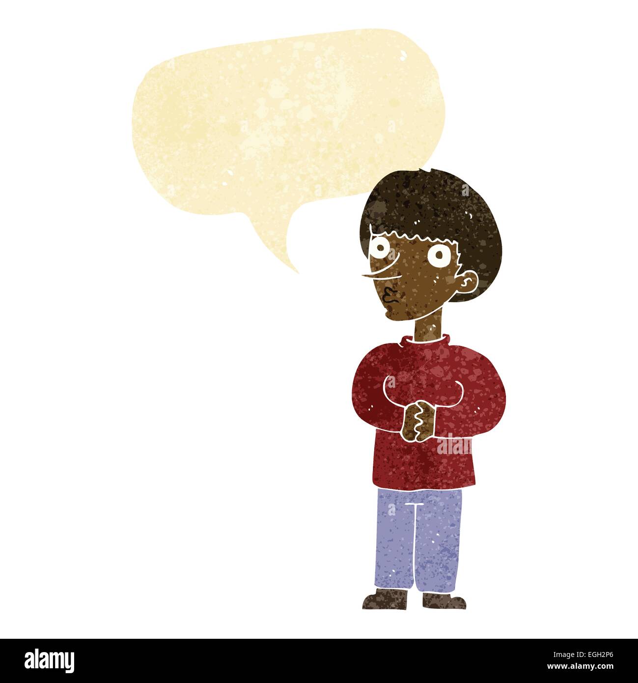 cartoon nervous man with speech bubble Stock Vector Image & Art - Alamy