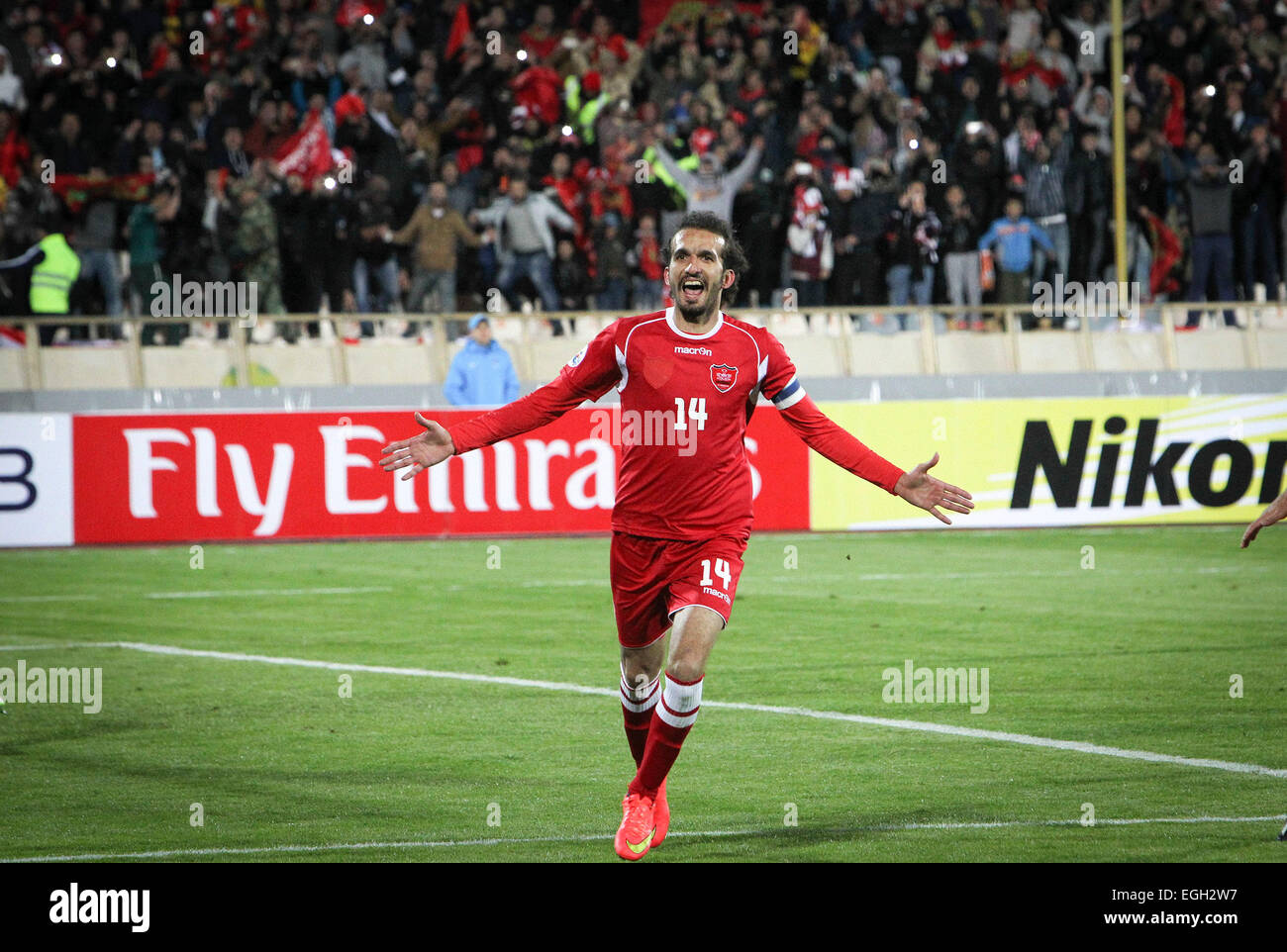 Tehran, Iran. 24th Feb, 2015. Mohammad Nouri of Iran's Persepolis ...