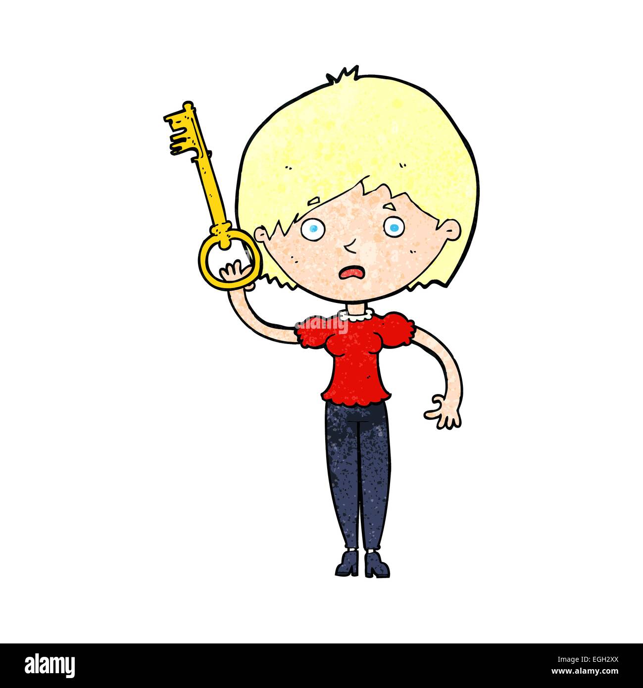 cartoon woman with key Stock Vector Image & Art - Alamy