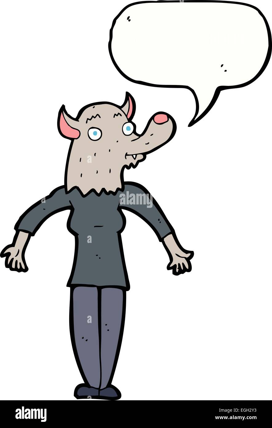 cartoon werewolf woman Stock Vector Image & Art - Alamy