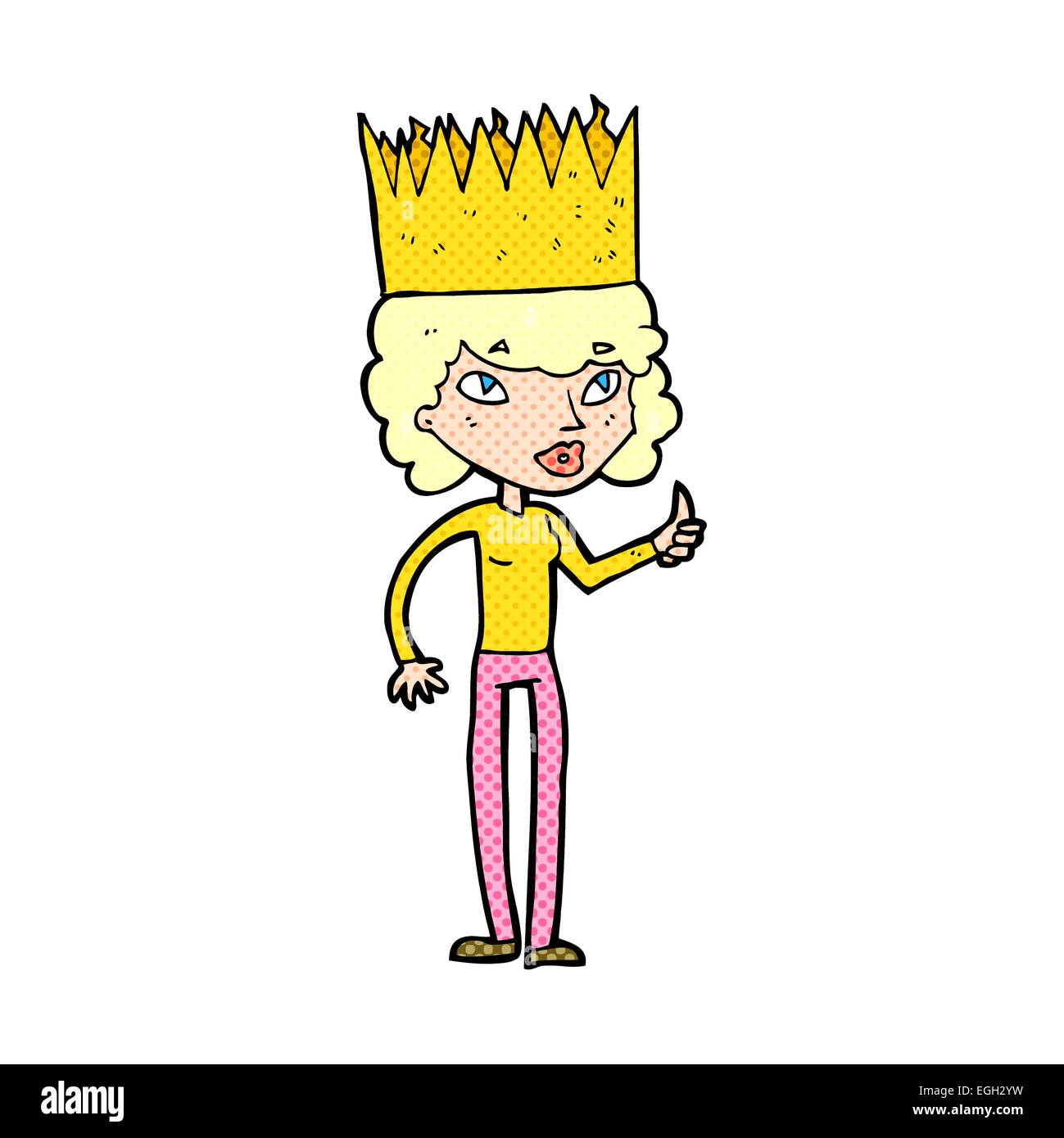 cartoon person wearing crown Stock Vector Image & Art - Alamy