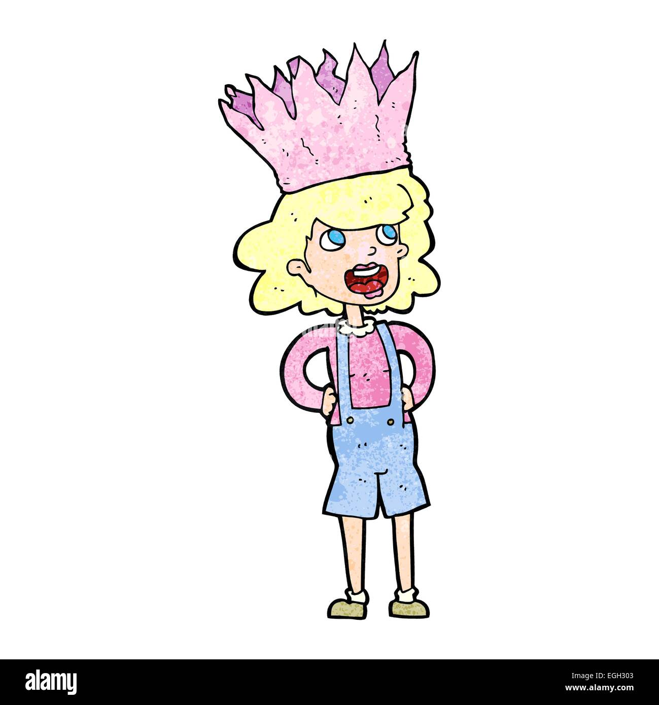 cartoon person wearing crown Stock Vector Image & Art - Alamy