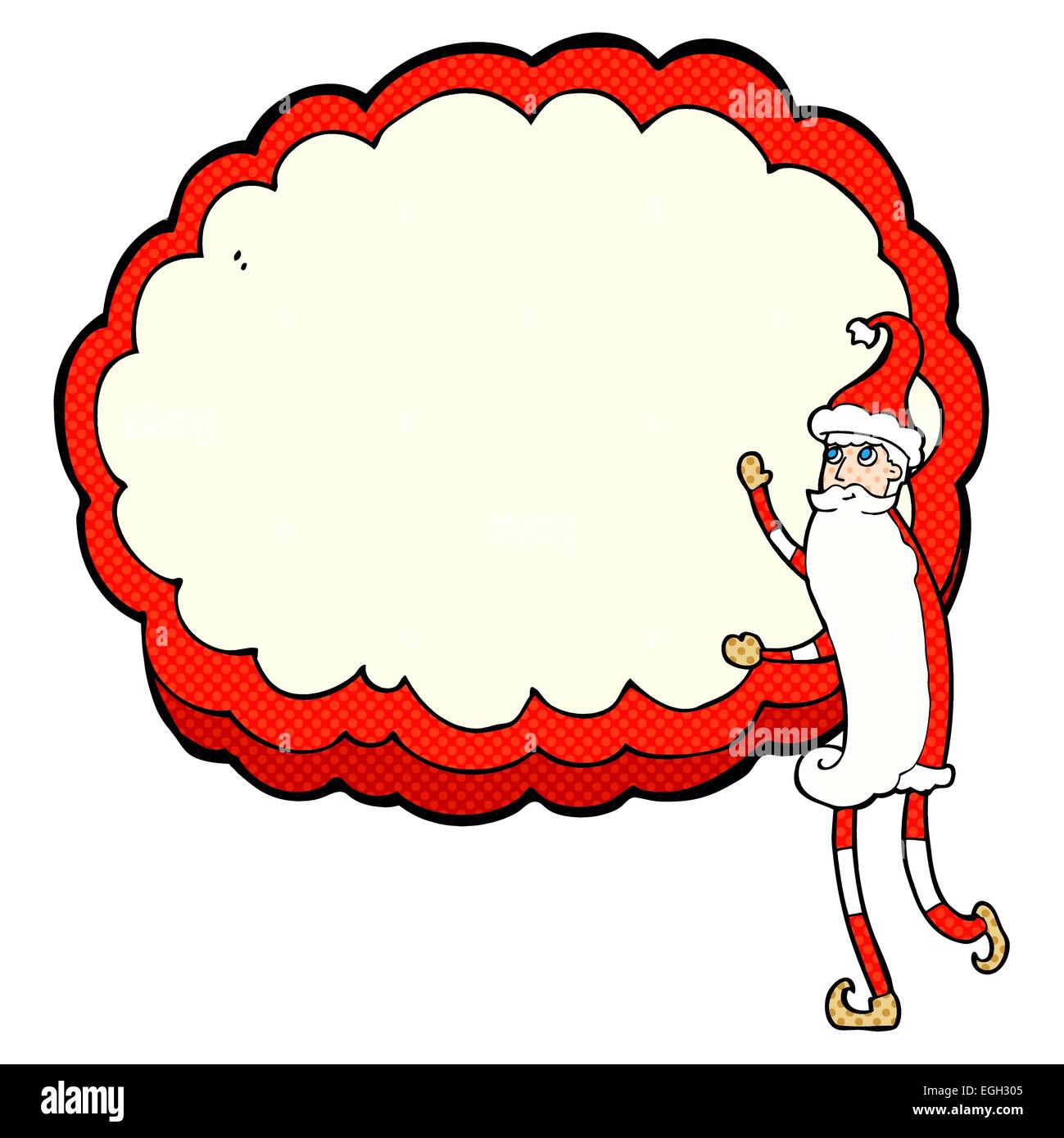 cartoon santa claus presenting text cloud space Stock Vector Image ...