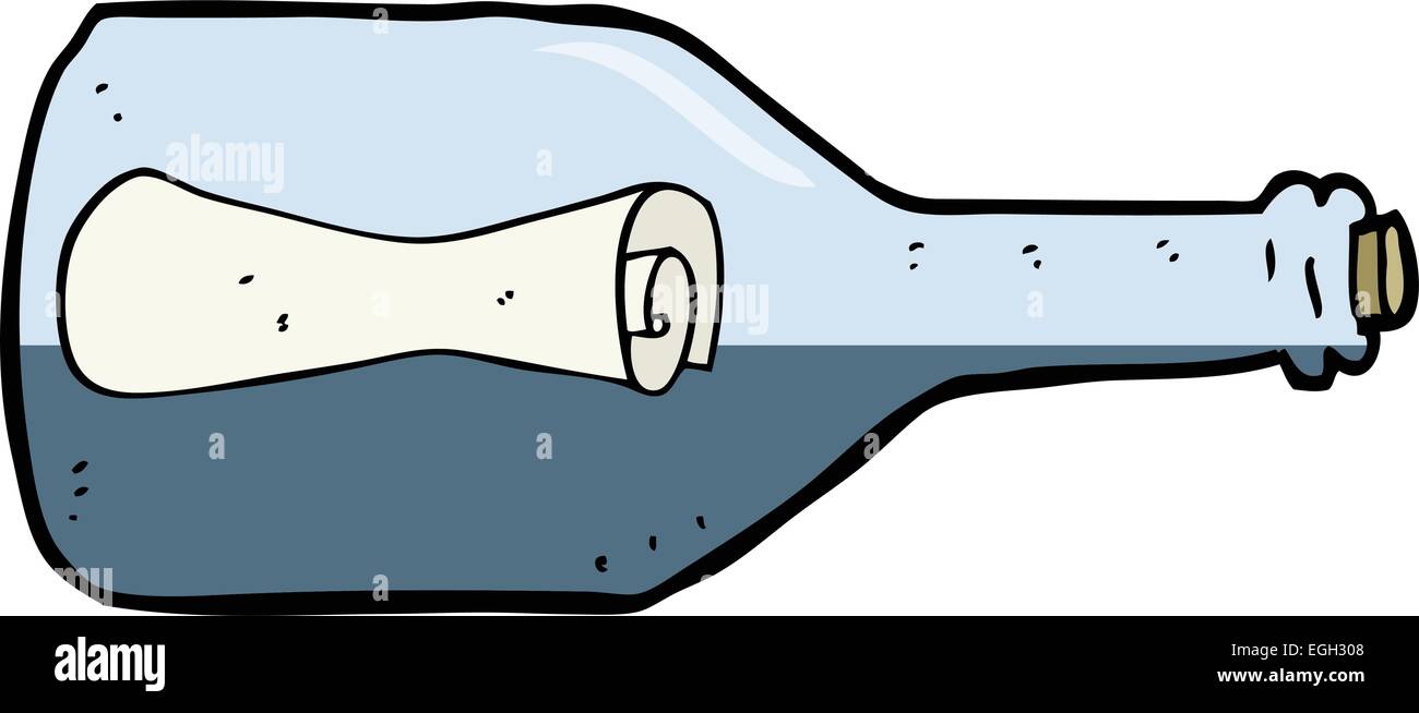 cartoon message in a bottle Stock Vector Image & Art - Alamy