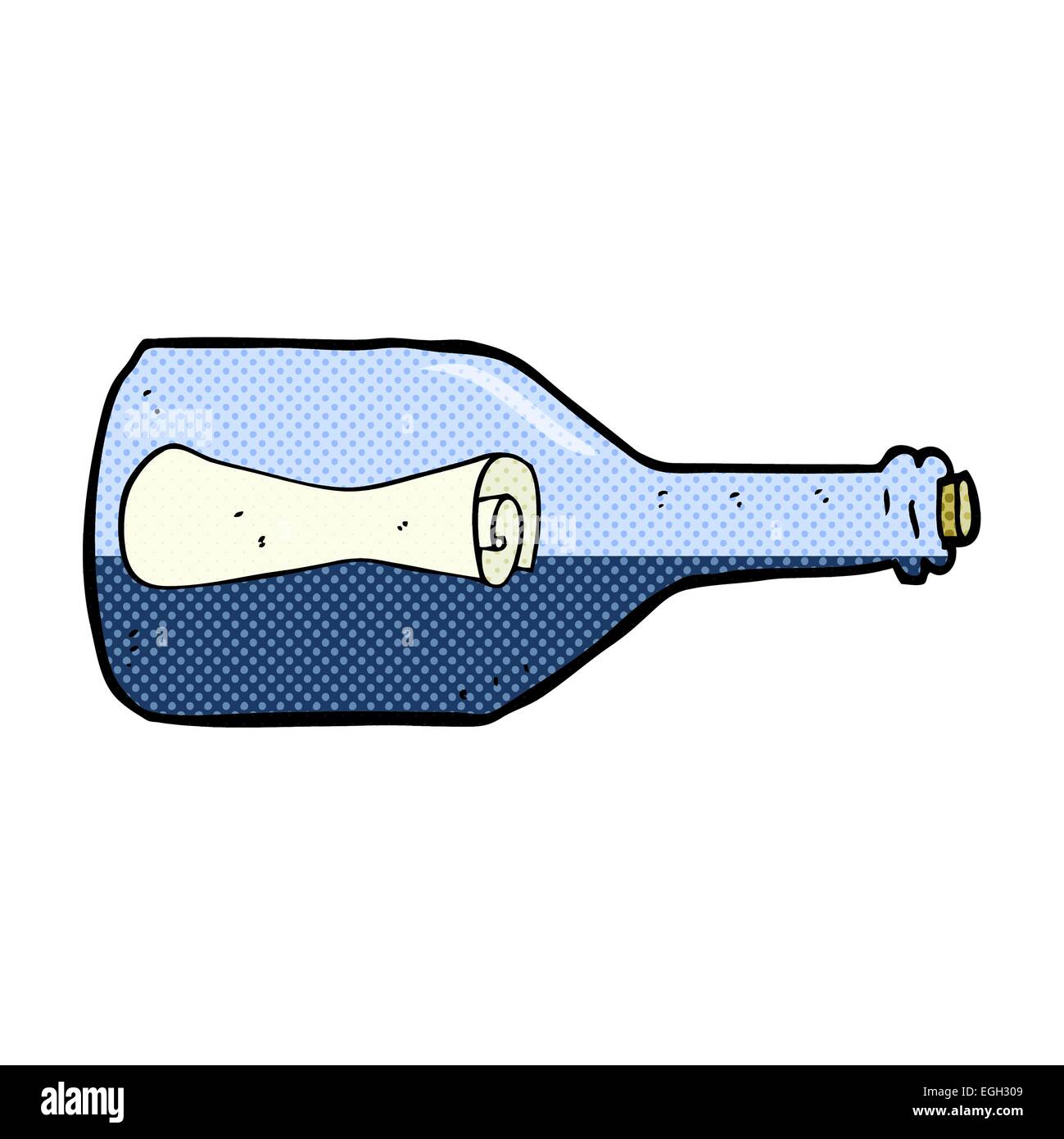 Message in a bottle drawing Stock Vector Images - Alamy