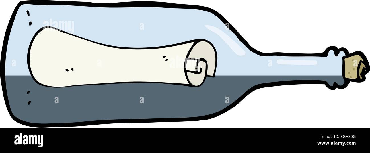 cartoon message in a bottle Stock Vector Image & Art - Alamy