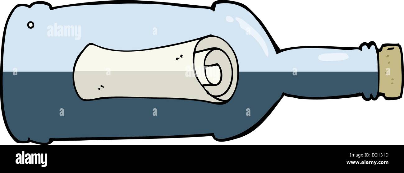 cartoon message in a bottle Stock Vector Image & Art - Alamy