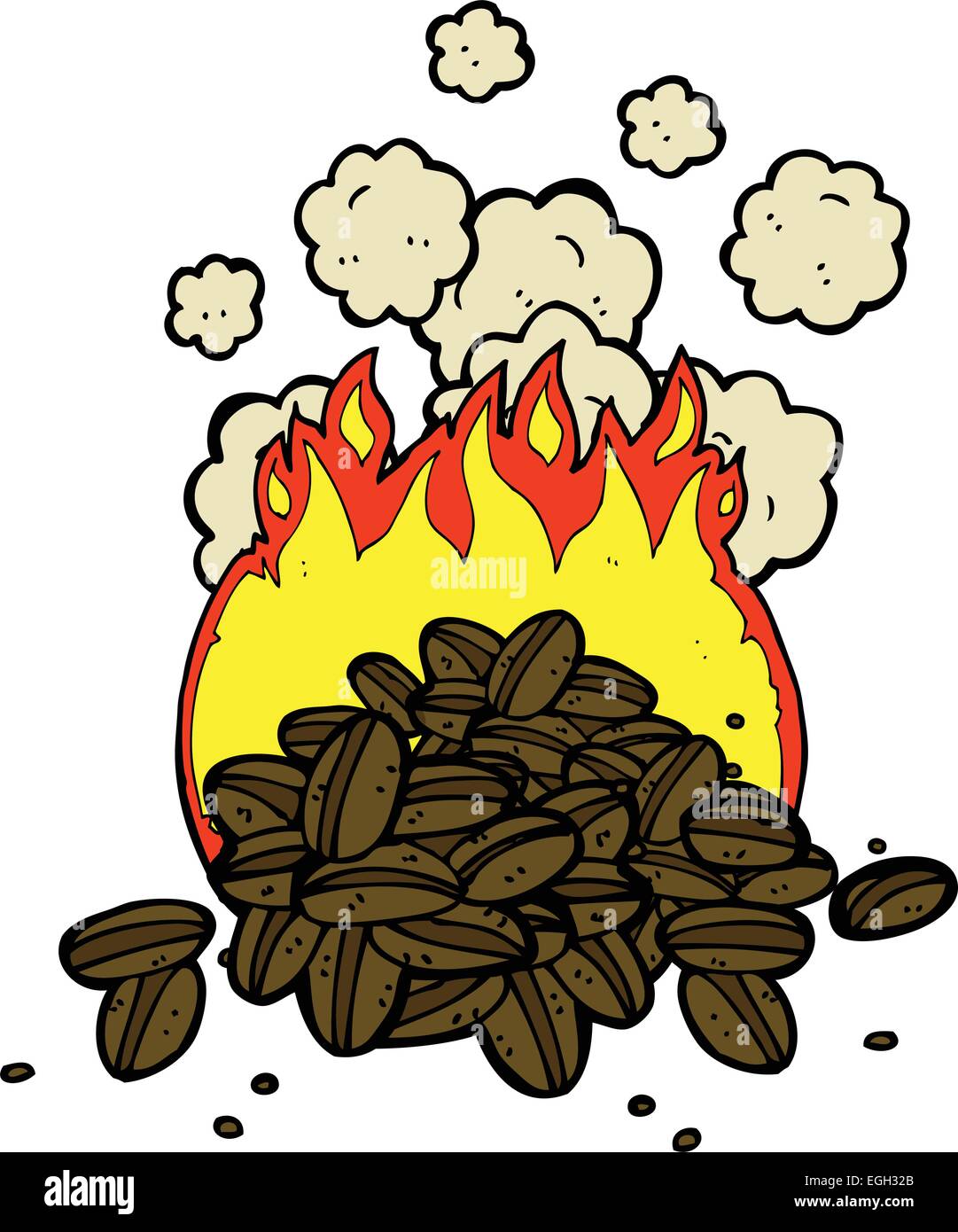 roasting coffee beans cartoon Stock Vector Image & Art - Alamy