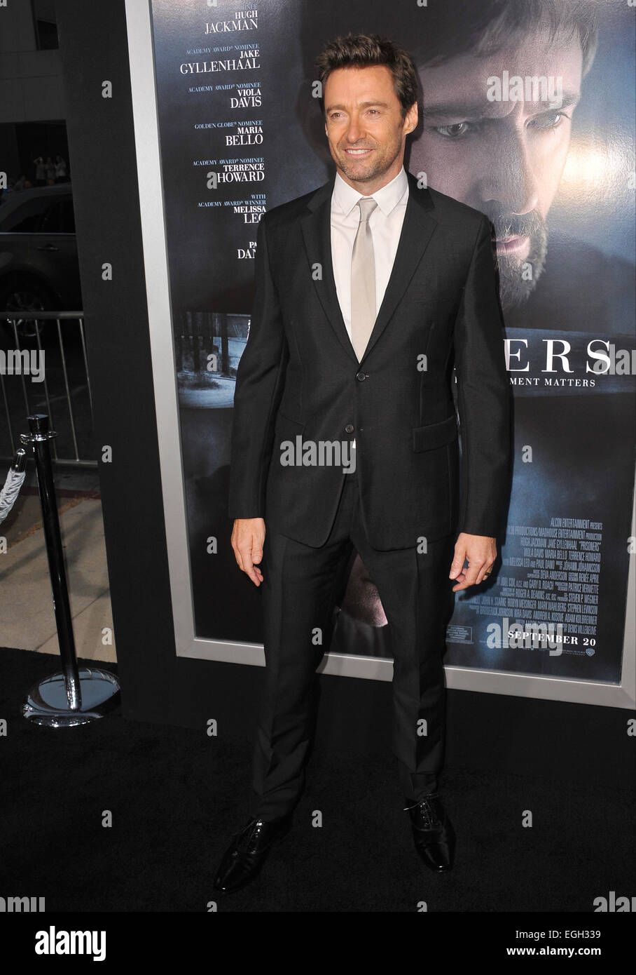 LOS ANGELES, CA - SEPTEMBER 12, 2013: Hugh Jackman at the premiere of ...