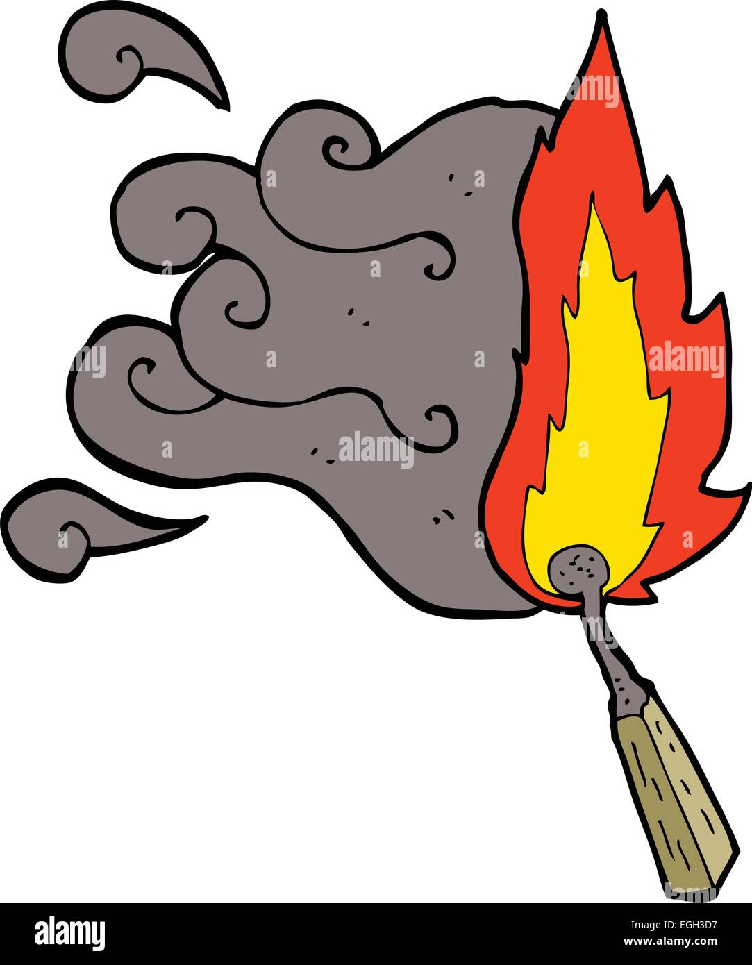 cartoon struck match burning Stock Vector Image & Art - Alamy