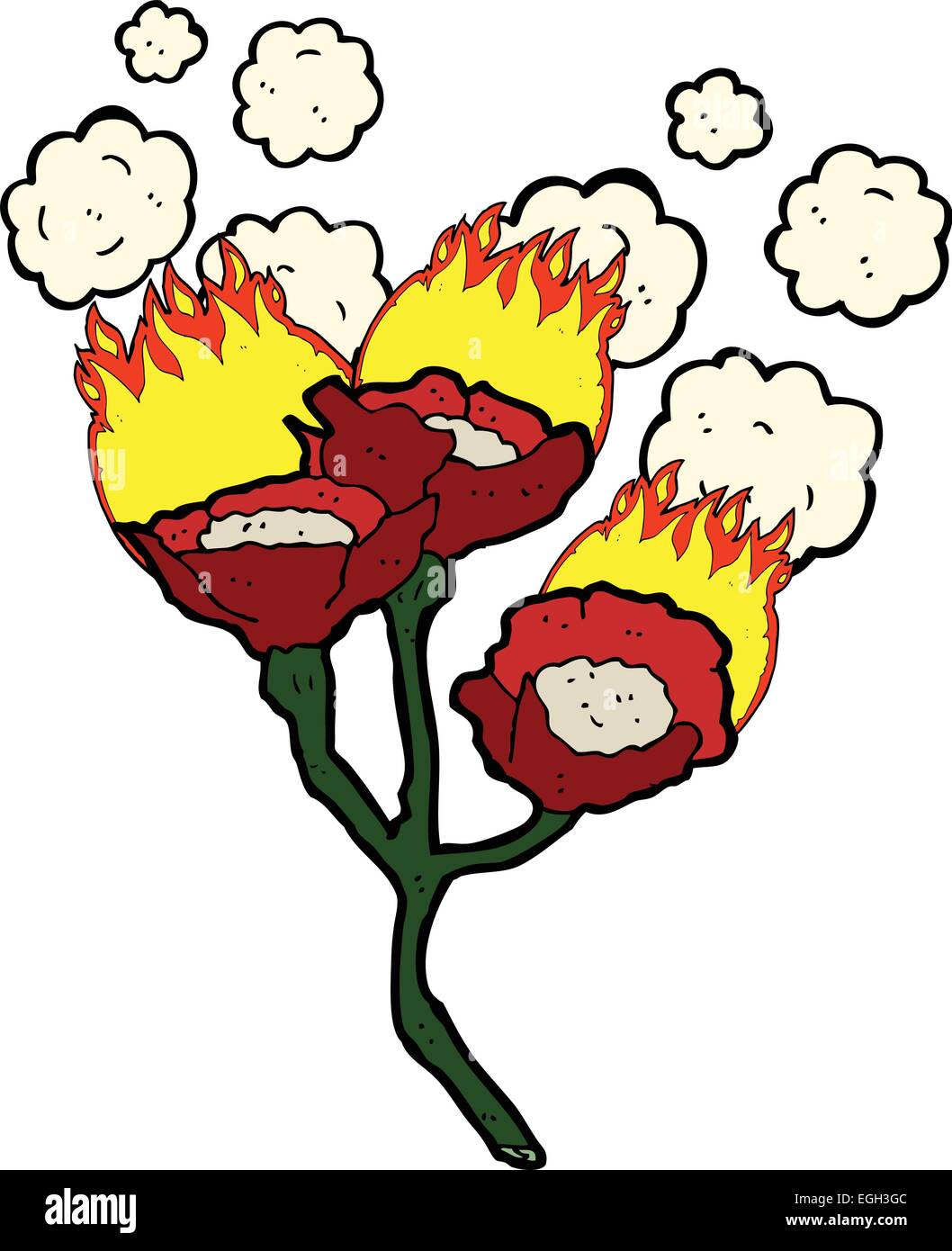 cartoon burning flowers Stock Vector Image & Art - Alamy