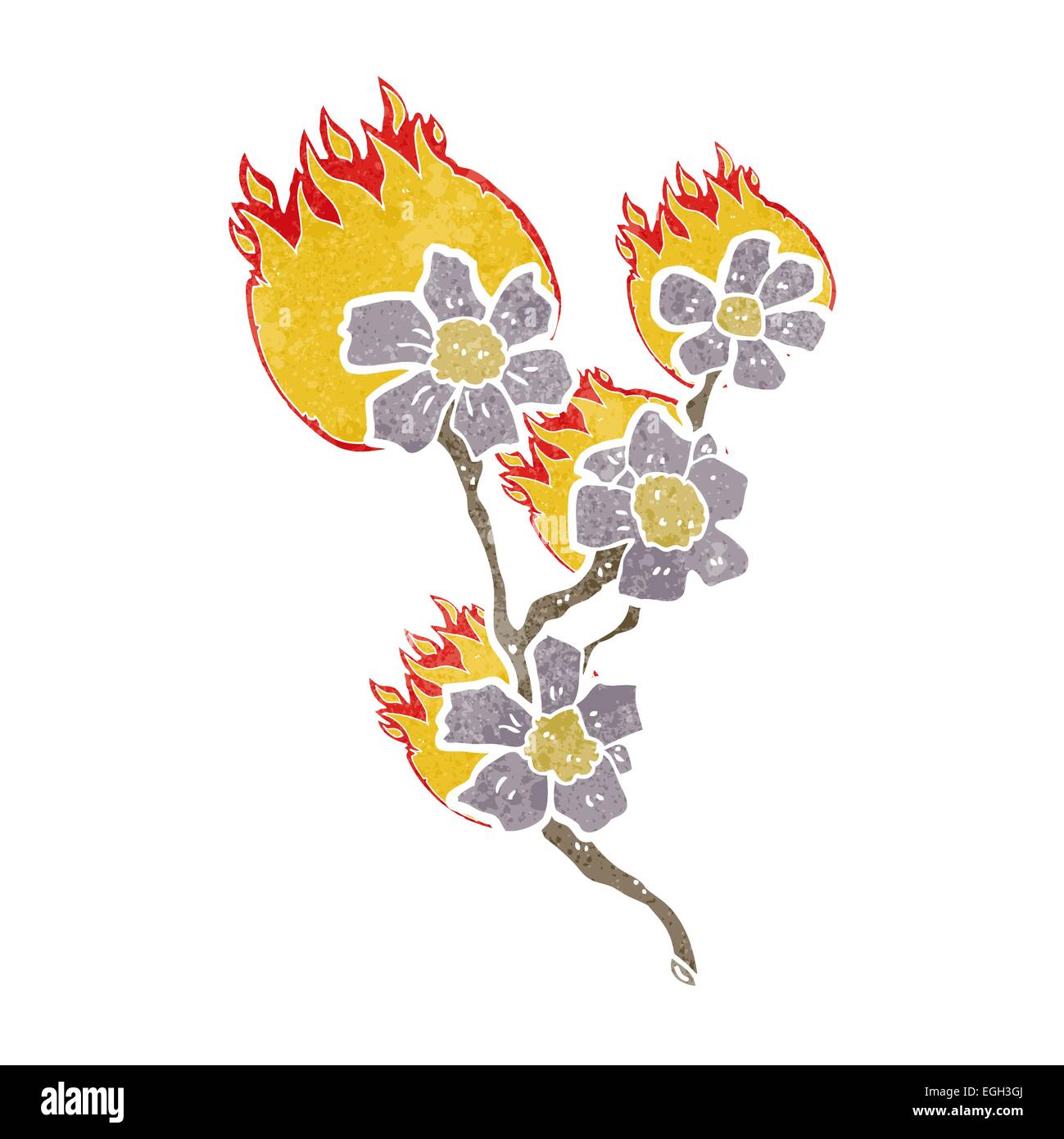 cartoon burning flowers Stock Vector Image & Art - Alamy
