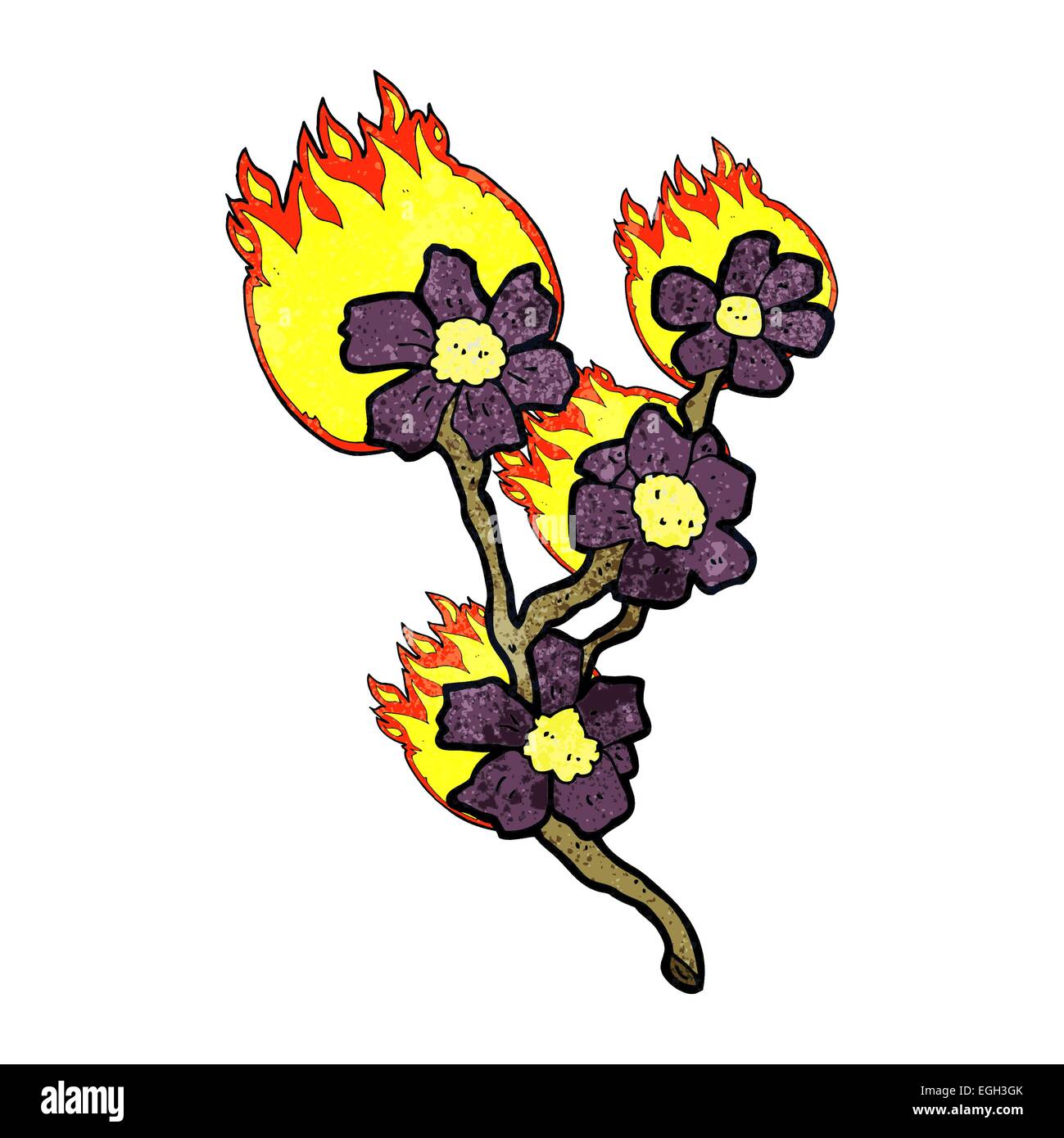 cartoon burning flowers Stock Vector Image & Art - Alamy