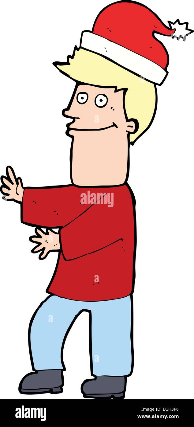 cartoon man getting ready for christmas Stock Vector Image & Art - Alamy