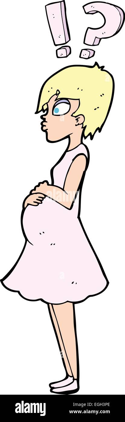 cartoon confused pregnant woman Stock Vector Image & Art - Alamy