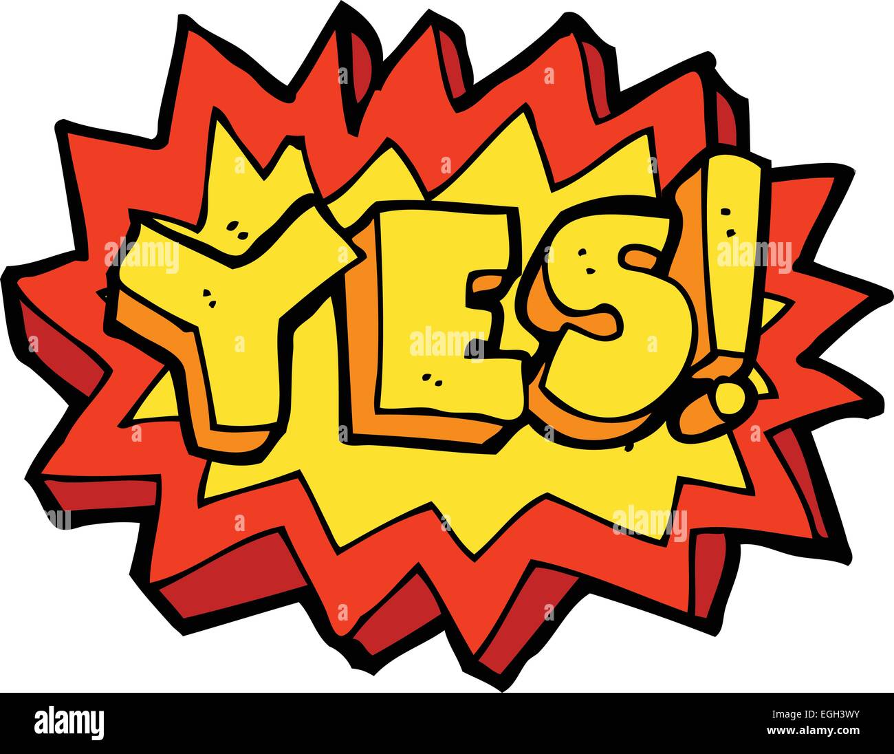 yes cartoon text symbol Stock Vector Image & Art - Alamy