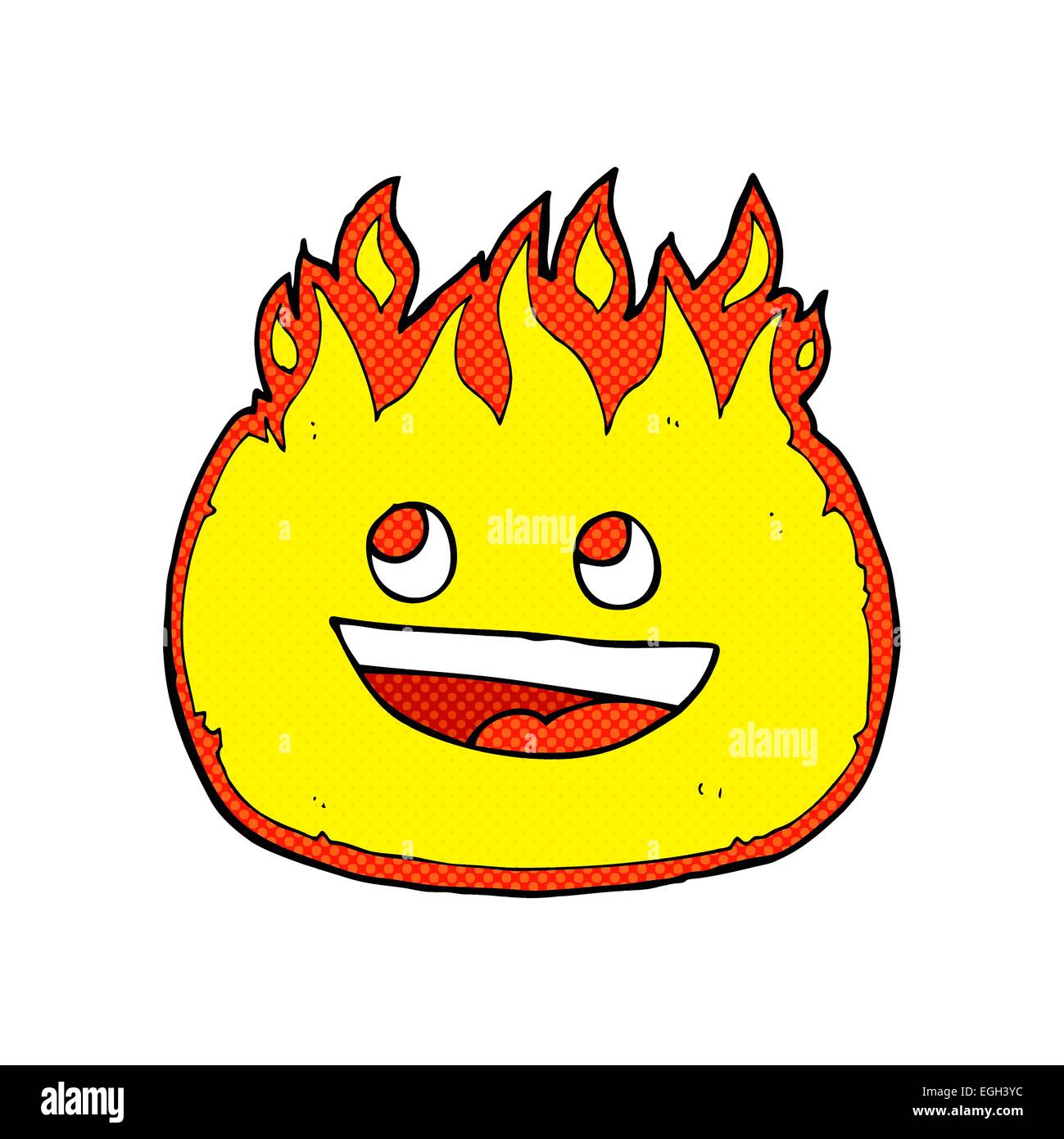 cartoon happy flame character Stock Vector Image & Art - Alamy