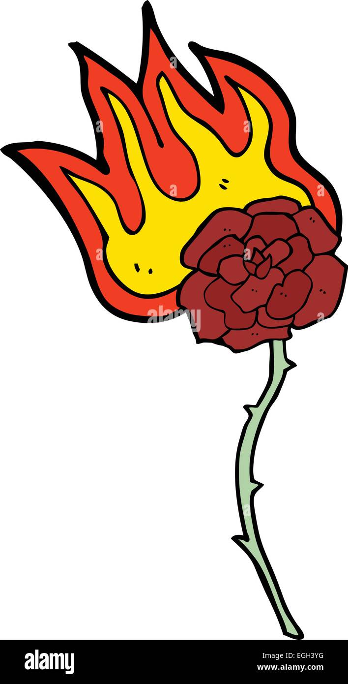 cartoon burning rose Stock Vector Image & Art - Alamy